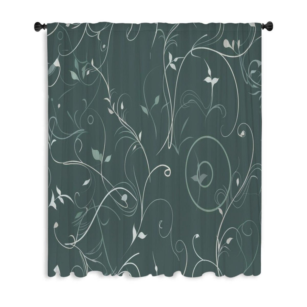 East Urban Home Floral swirls Window Curtains, Artwork Blockout & Sheer ...