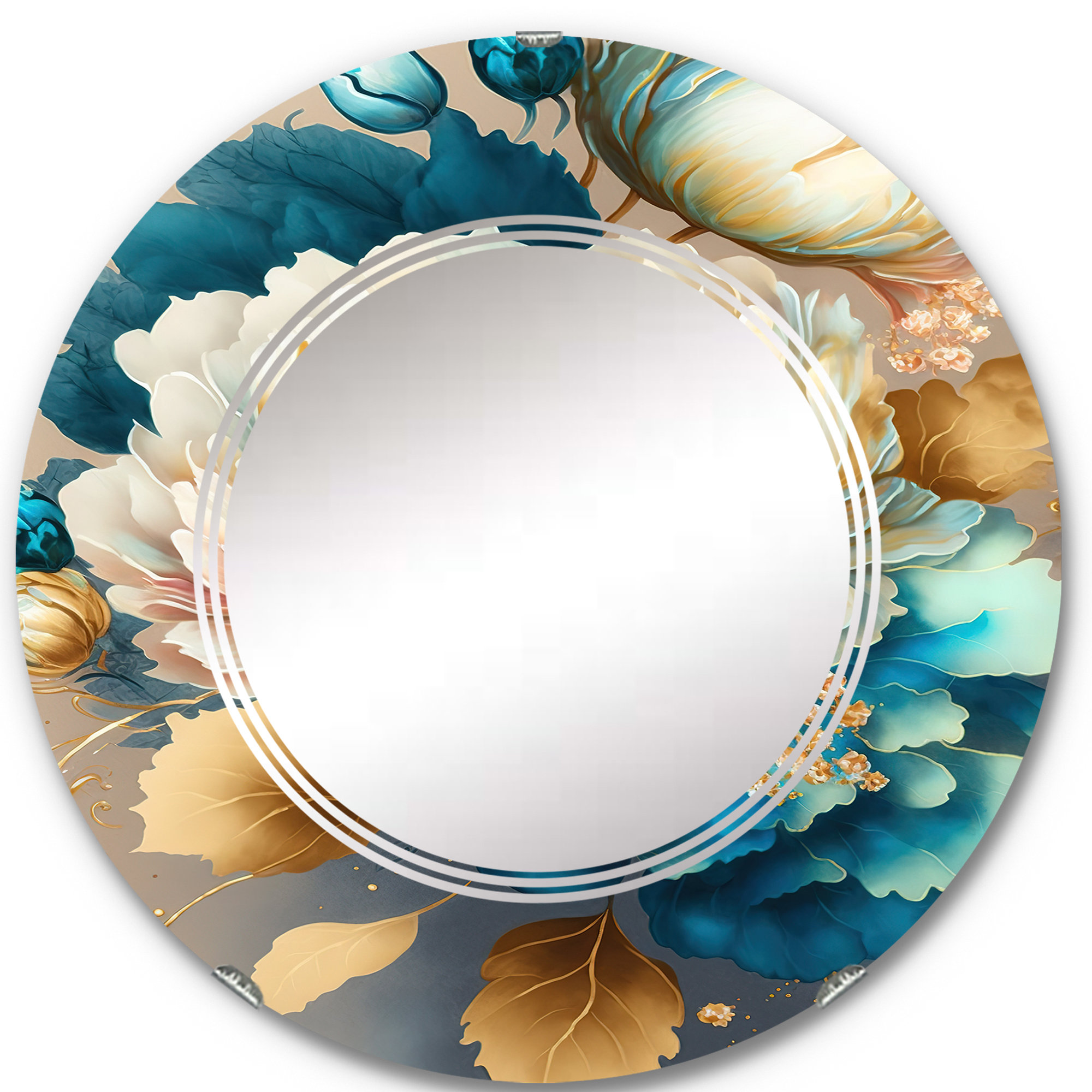 East Urban Home Petrice Vibrant Floral Bunch II - Floral Wall Mirror ...