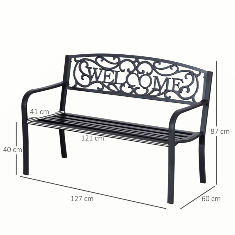Winston Porter Taleiyah Iron Outdoor Bench | Wayfair