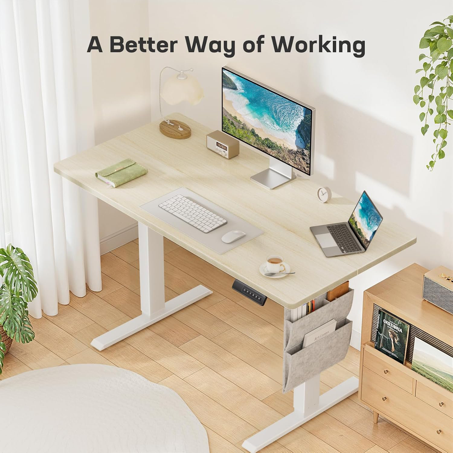 Inbox Zero Electric Adjustable Height Standing Desk With Memory Presets ...