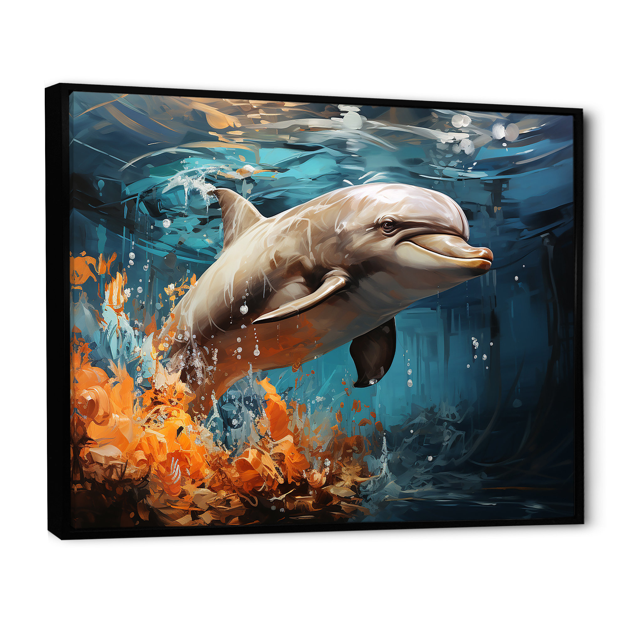 Highland Dunes Dolphin Symphony On Canvas Print | Wayfair