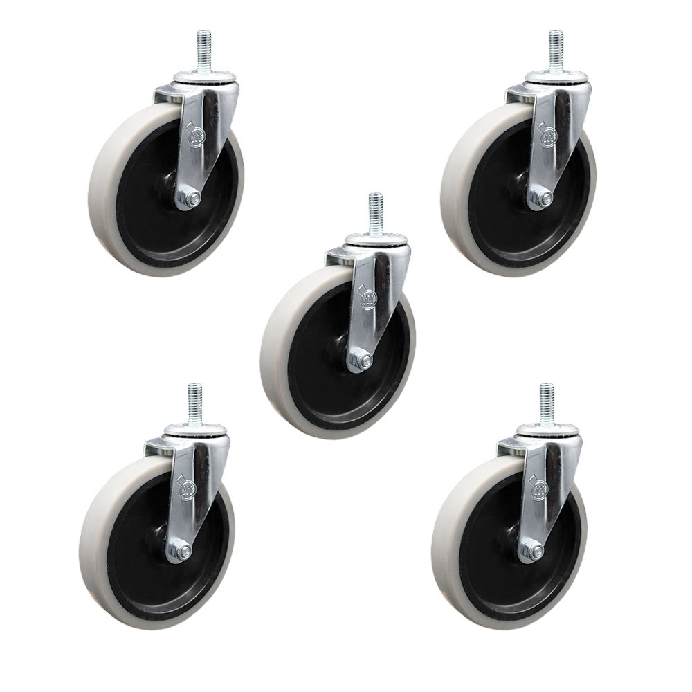 Service Caster 5 Inch Thermoplastic Rubber Wheel 8mm Threaded Stem ...