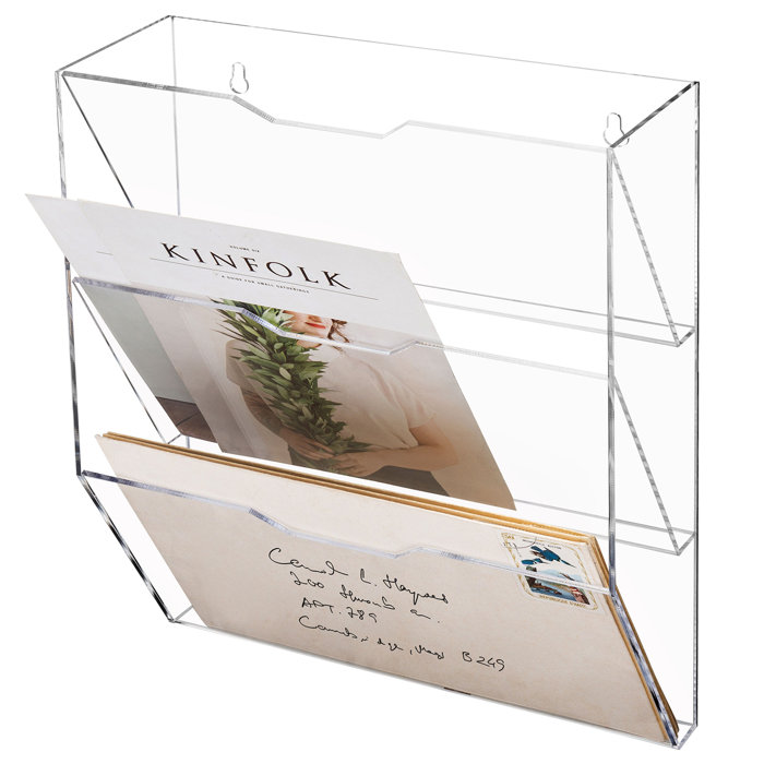 Rebrilliant 3-Tier Wall-Mounted Acrylic Mail Letter Holder | Wayfair