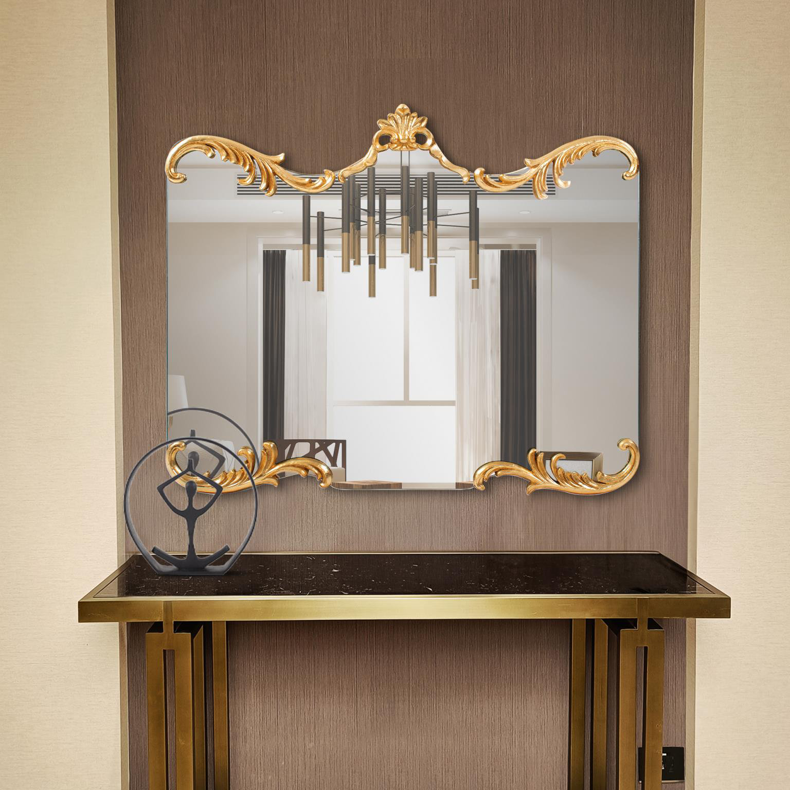 Astoria Grand Colver Gold Gilded Mirror | Wayfair
