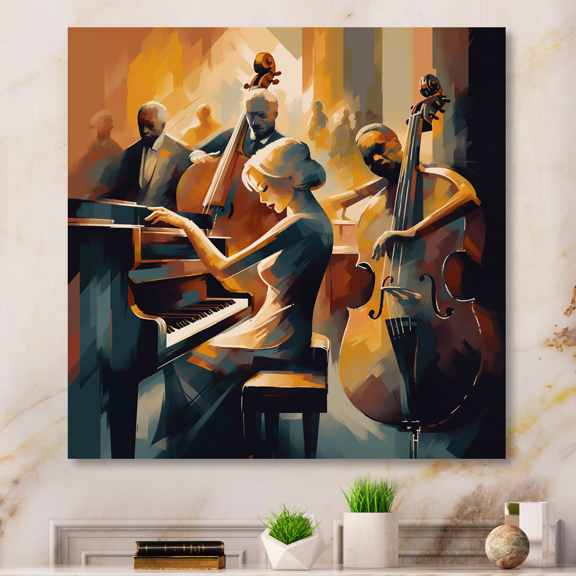 Red Barrel Studio® Female Jazz Performer And Band II - Music Jazz Metal ...