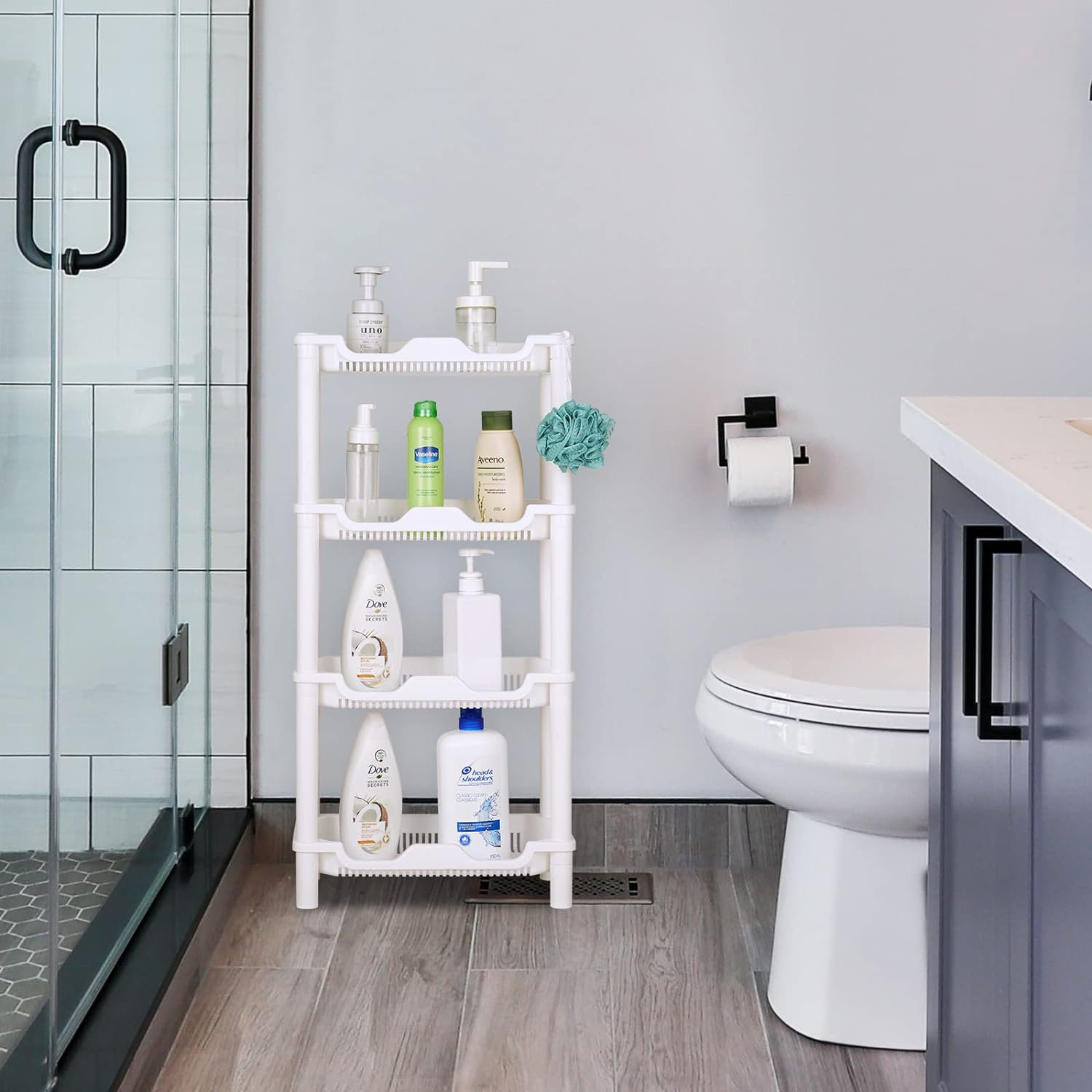 Rebrilliant Relando Freestanding Shower Shelf | Wayfair