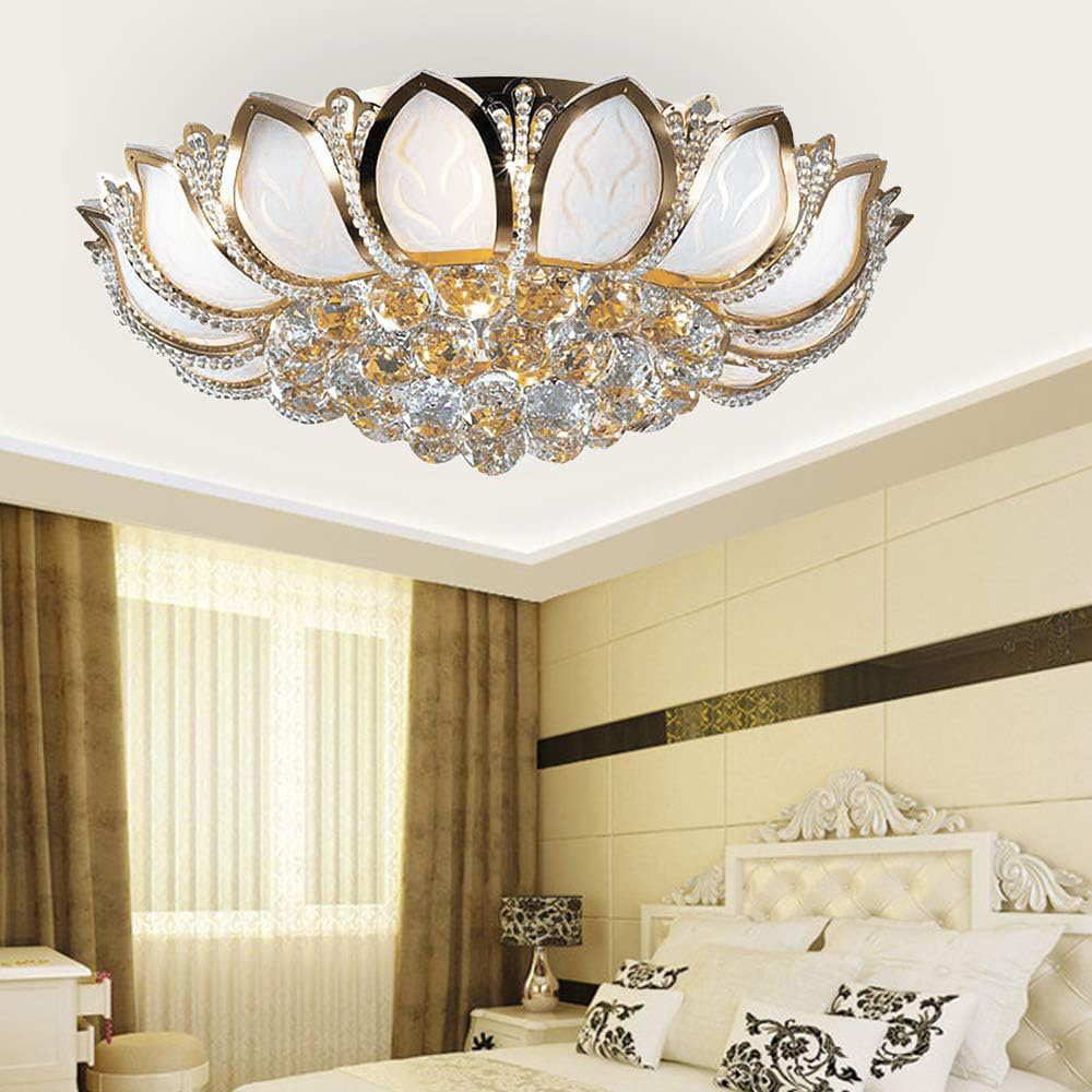 House of Hampton® Heatherann 23.62 Inch Luxury Crystal Flush Mount ...