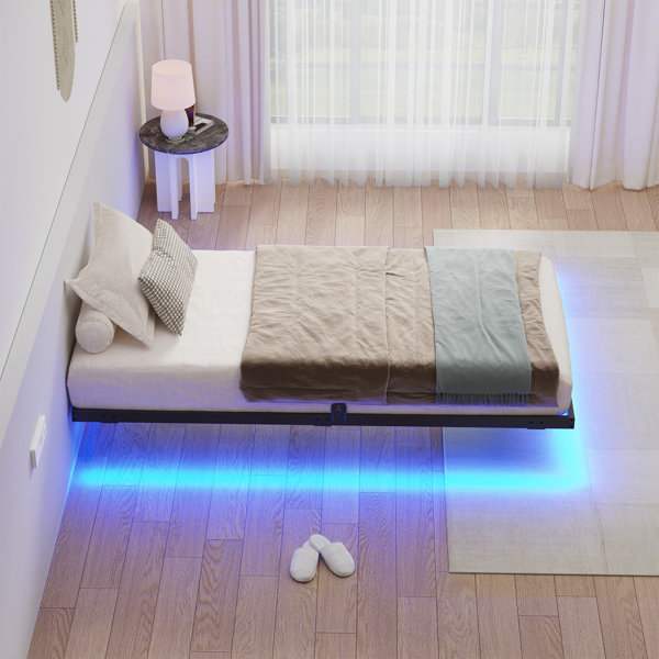 Wrought Studio™ LED Floating Bed Frame No Box Spring Needed & Reviews ...