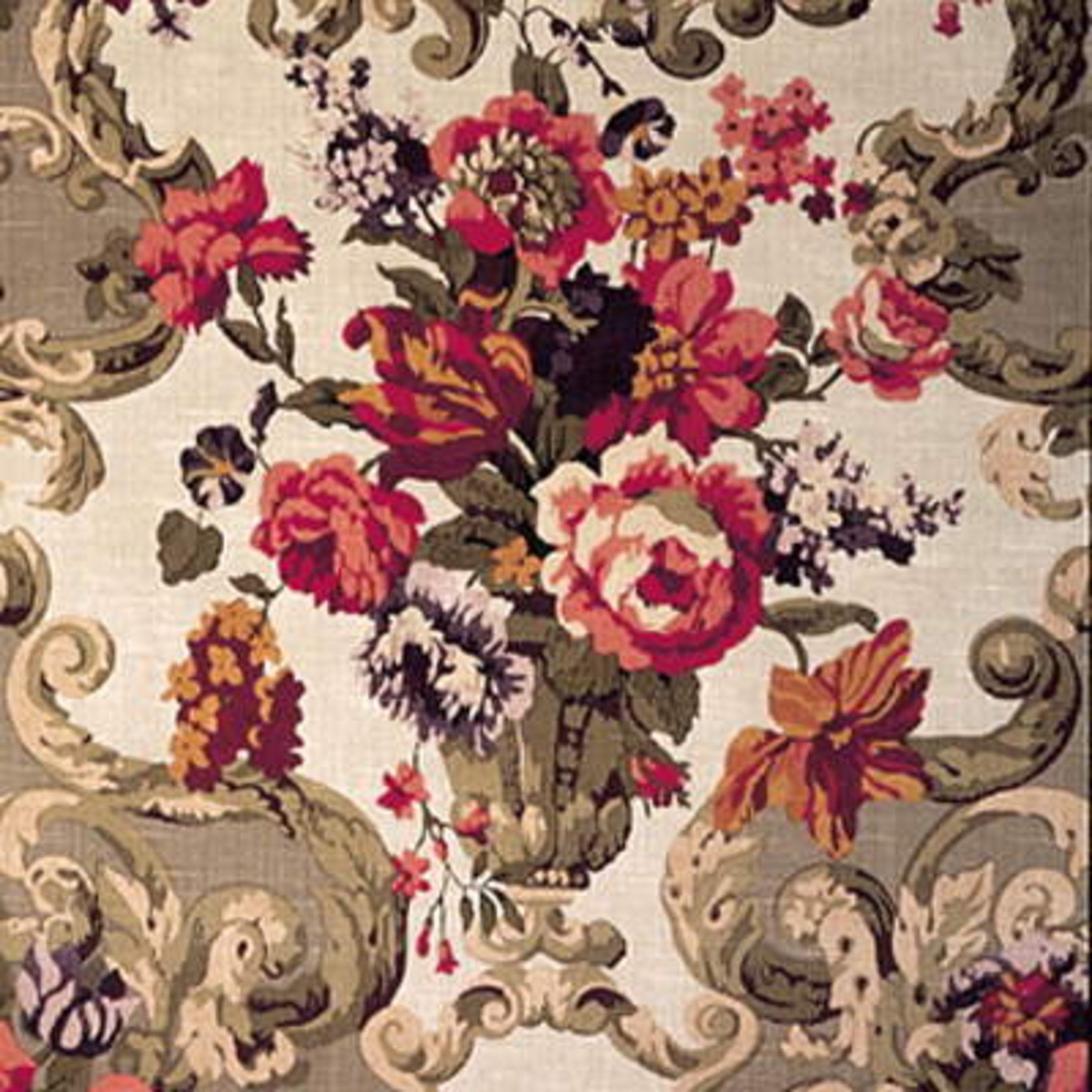 Mulberry Floral Rococo Performance Fabric | Perigold