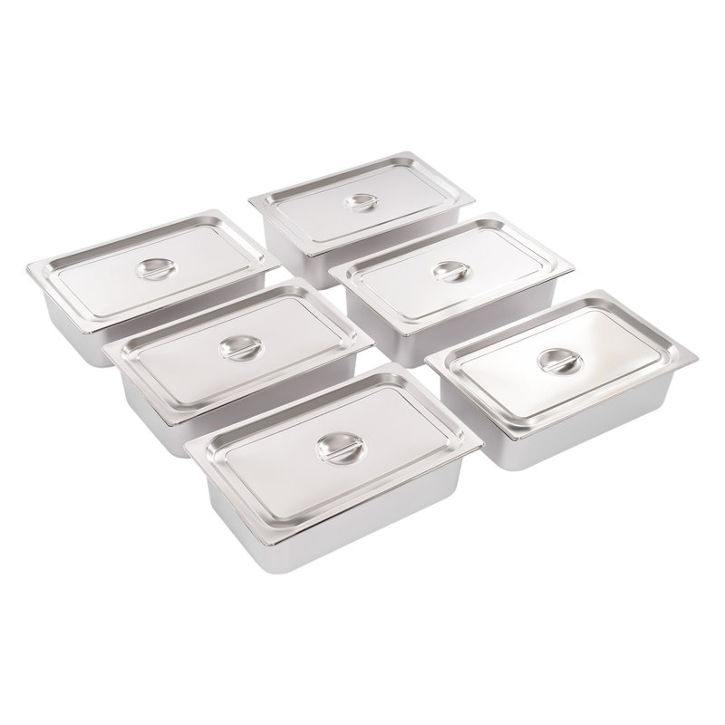 OUKANING 6Pcs Stainless Steel Service Pans With Lids | Wayfair