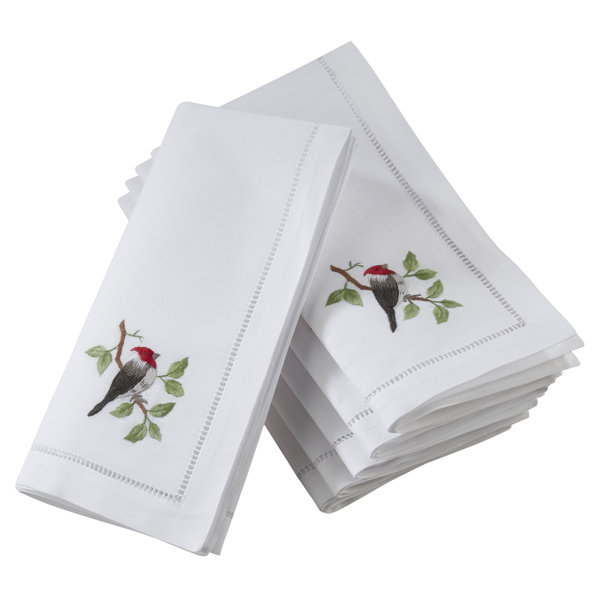 Charlton Home® Chapple Cotton Embroidered Square Napkin | Wayfair