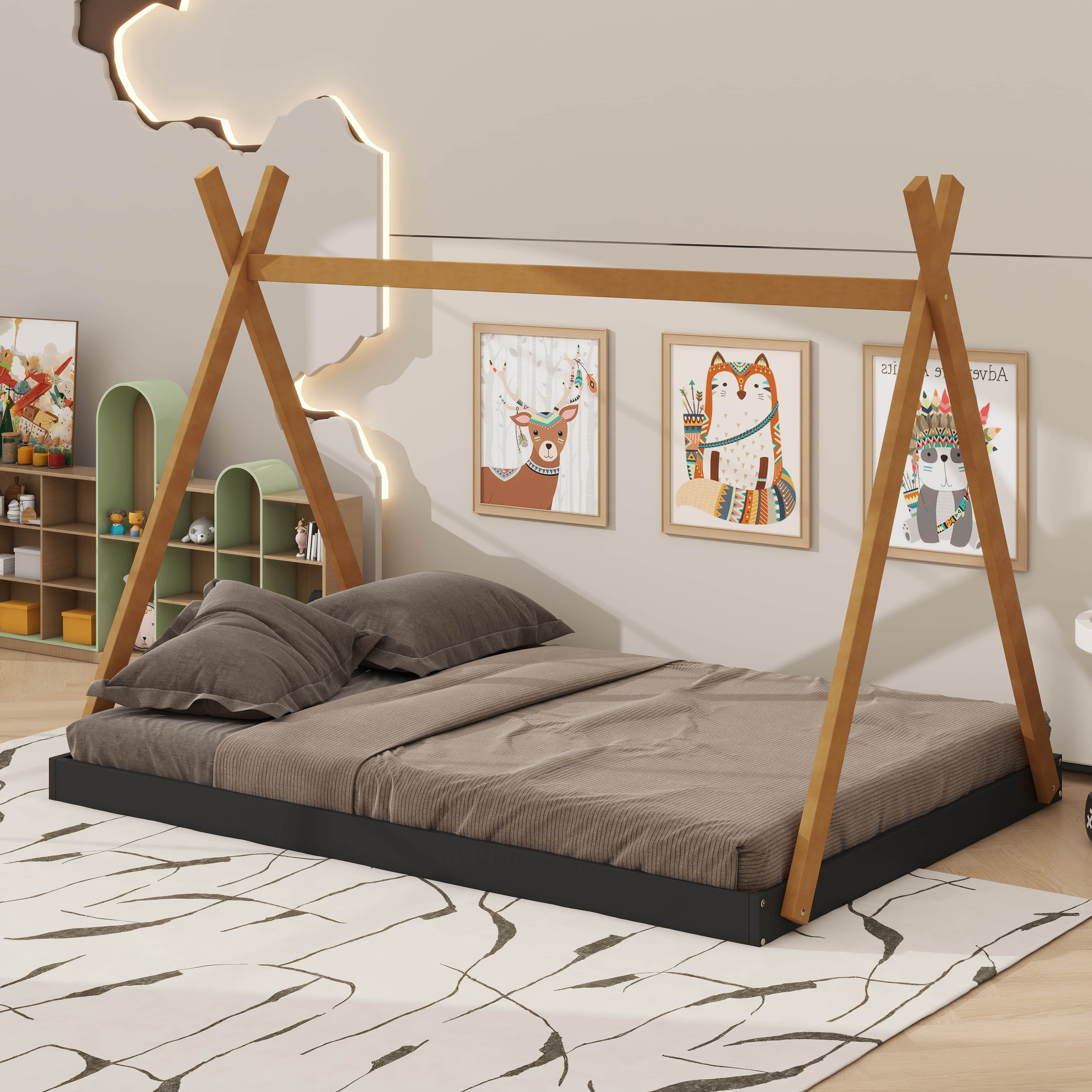 Latitude Run® Full Size Tent Floor Bed With Triangular Frame - Wayfair ...