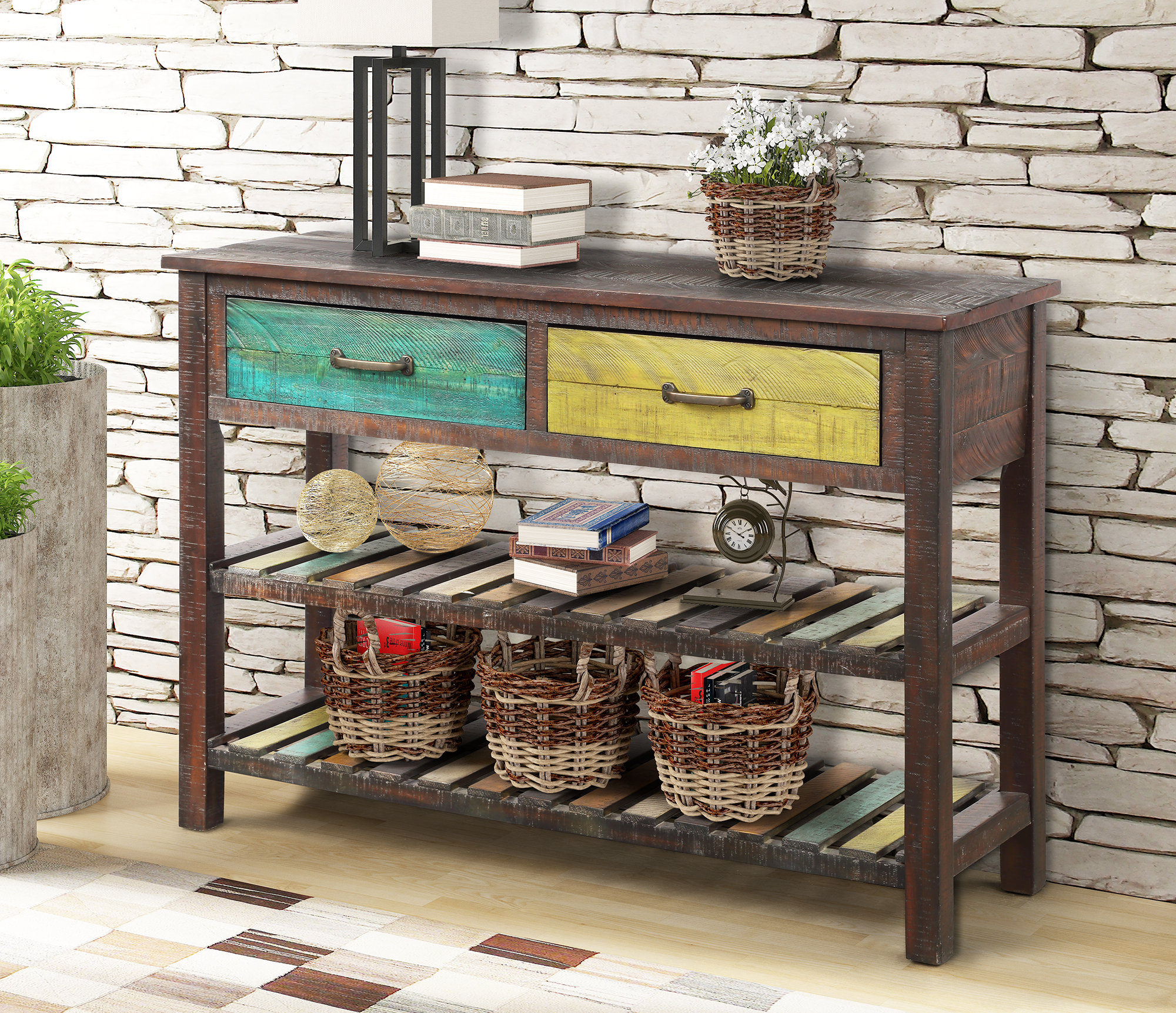 Longshore Tides Loughran 45" Solid Wood Console Table | Wayfair