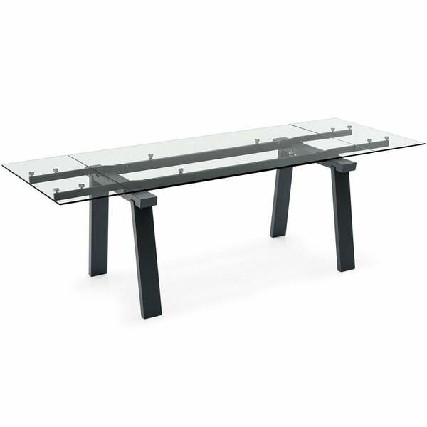 Calligaris Levante Glass Extendable Table with Wooden Legs & Reviews ...