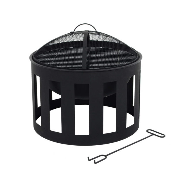 Draper Fire Pit Garden Patio Heater Outdoor BBQ Wood Charcoal Brazier ...