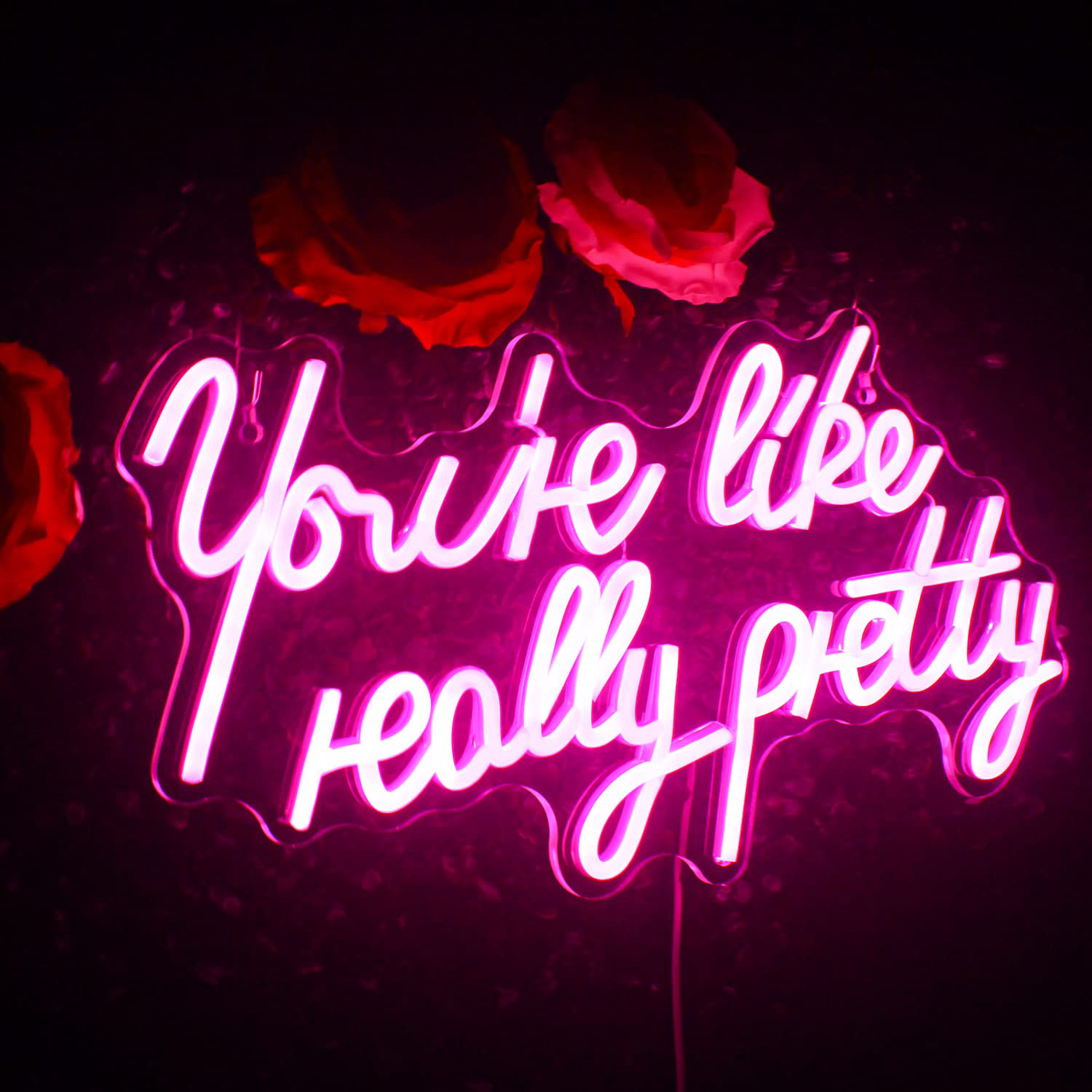Mercer41 You're Like Really Pretty Neon Sign,Led Sign,Pink Led Neon Light For Wall Decor,Neon ...