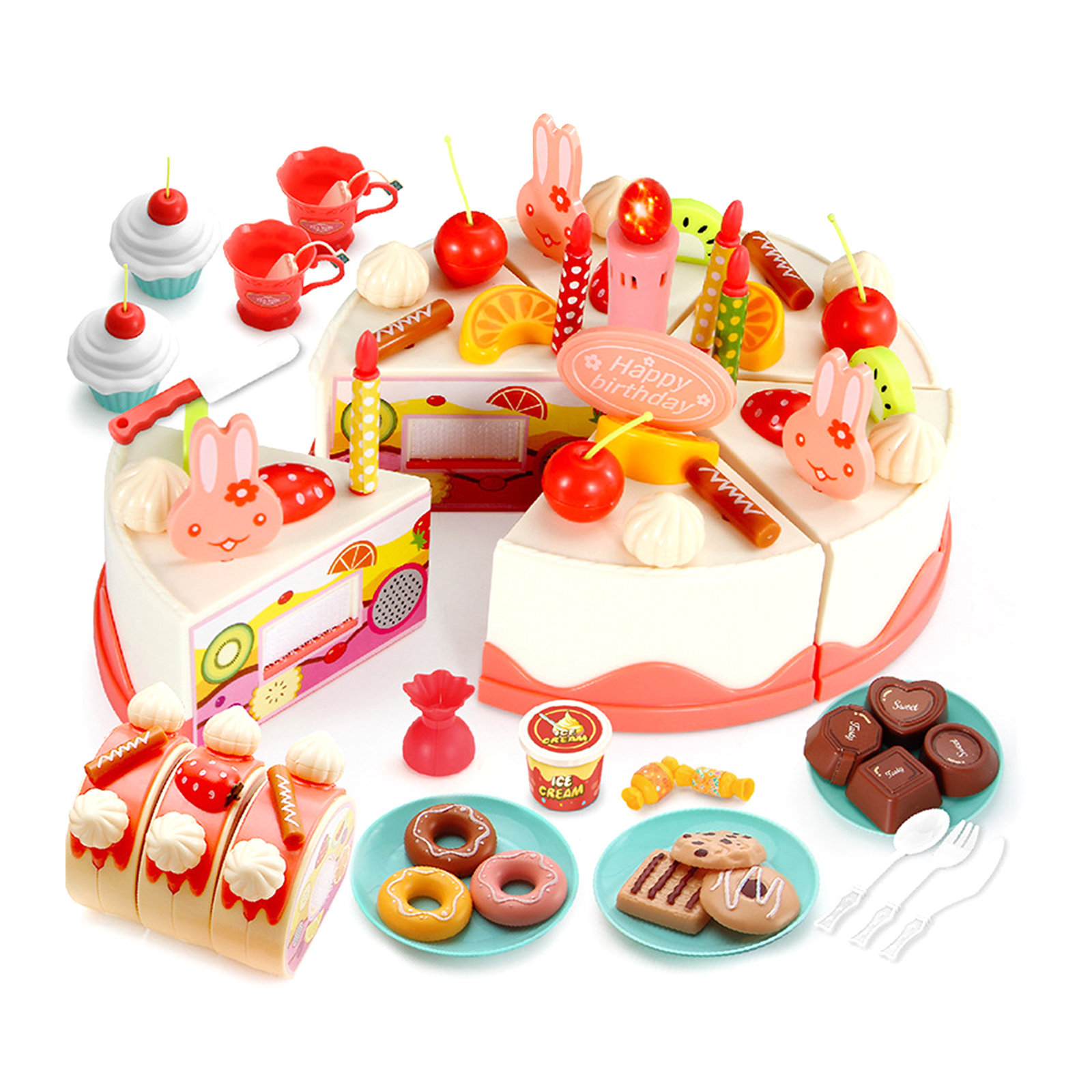 Topteng Birthday Cake Toy Preschool Play Food | Wayfair