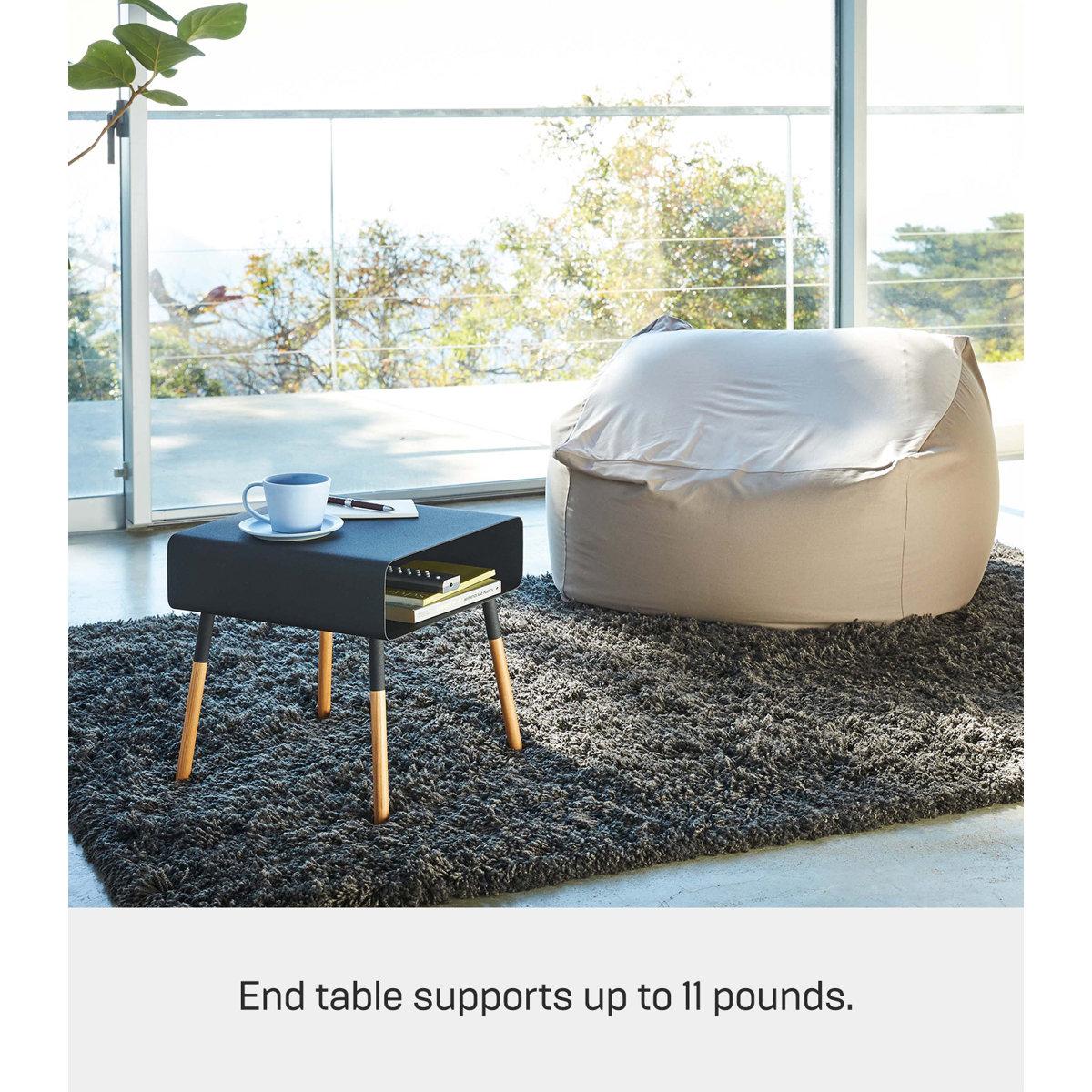 Yamazaki Home Plain Yamazaki Home Side Table With Storage Shelf, Living ...