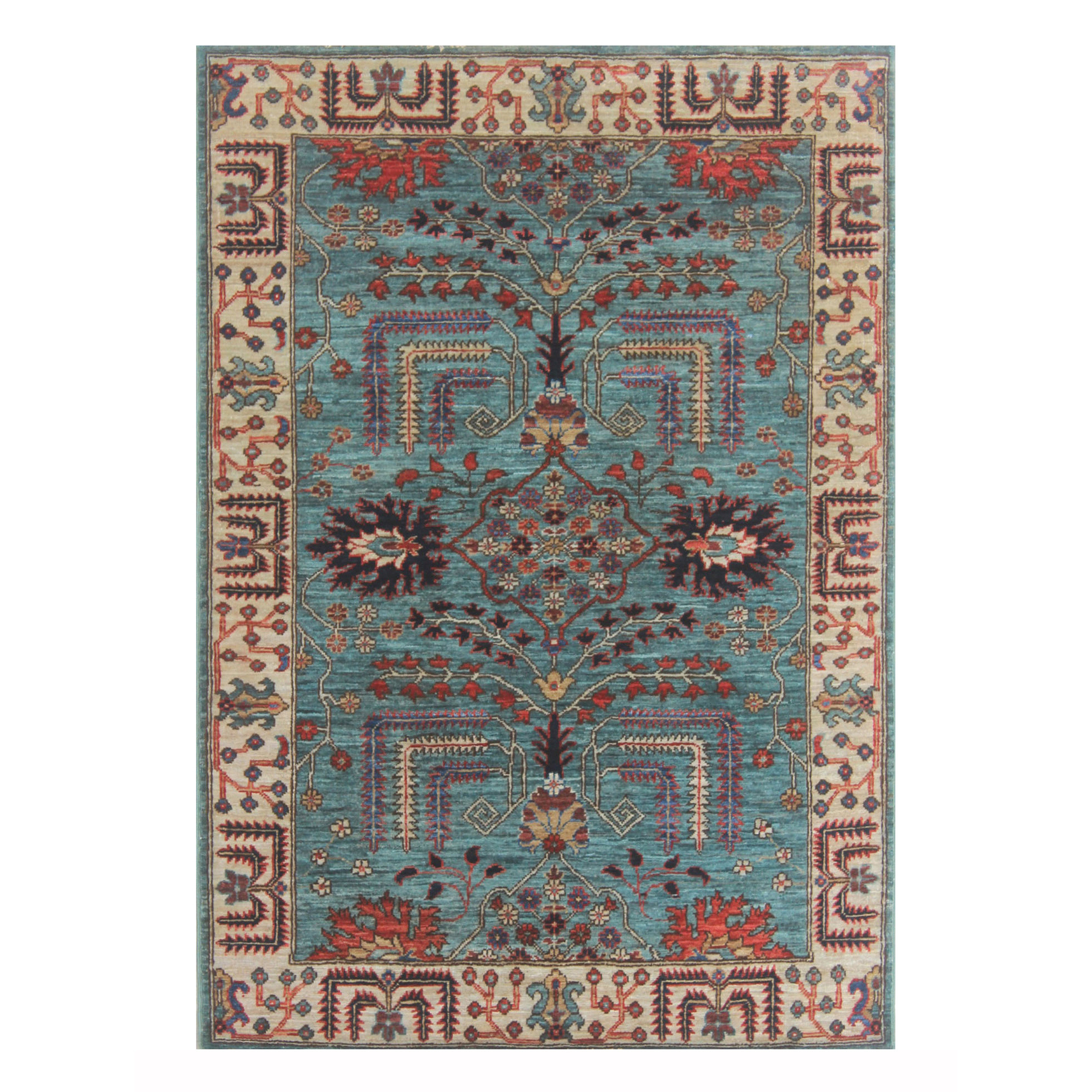 Bokara Rug Co., Inc. One-of-a-Kind 3'5" x 4'11" Area Rug in Blue/Ivory ...