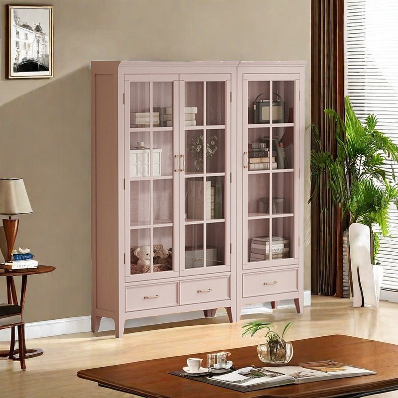 Parttlion American style bookcase with dust proof glass door | Wayfair