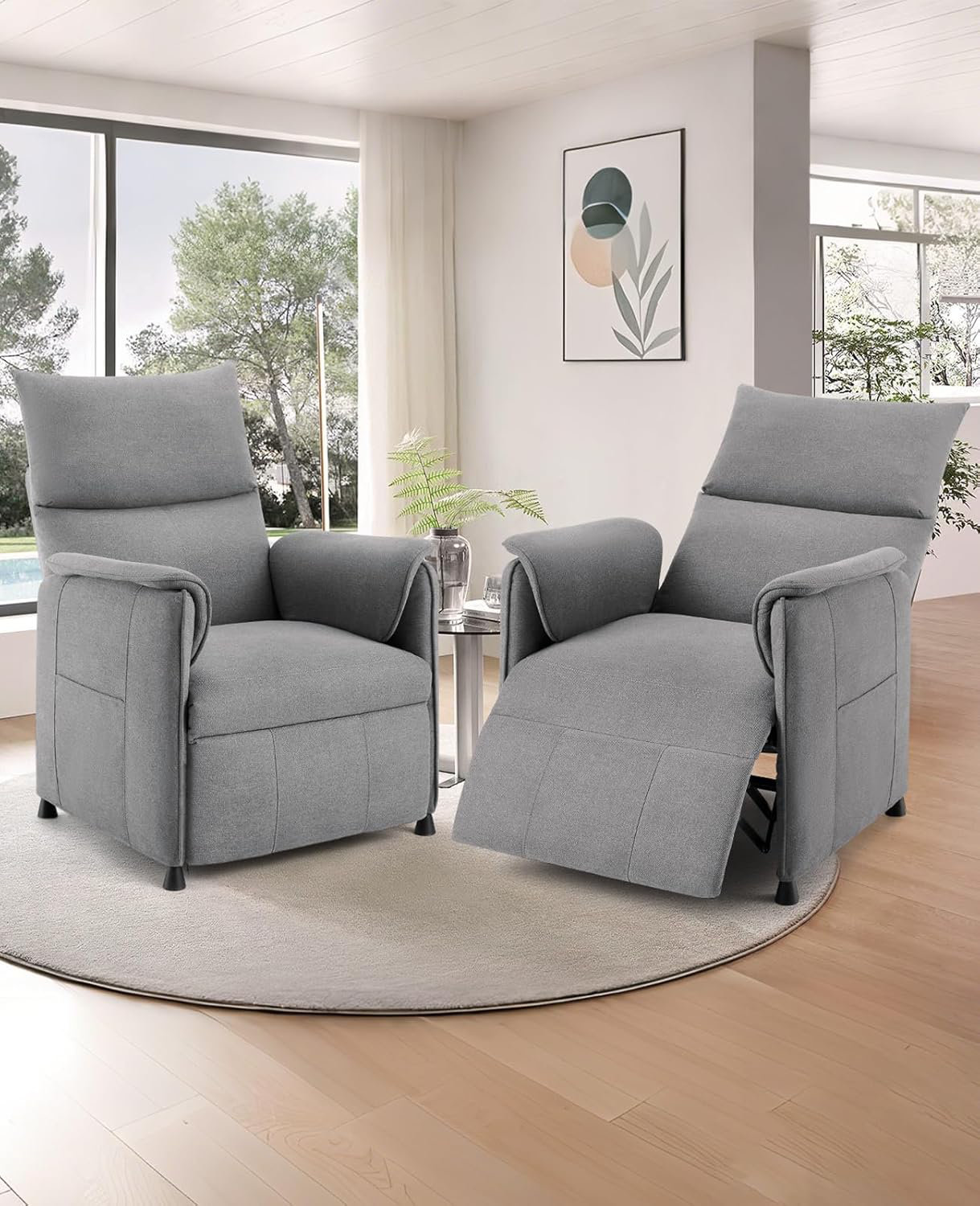 Ebern Designs Recliner Chair, Electric Adjustable PU Recliners Home ...