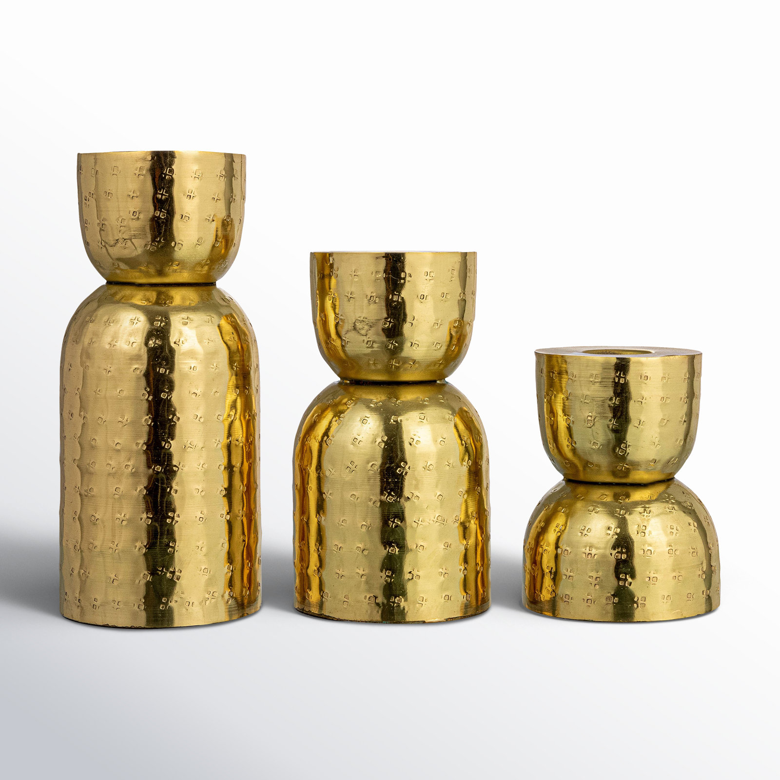 Joss & Main Yendi Decorative Hammered Metal Taper Holders | Wayfair