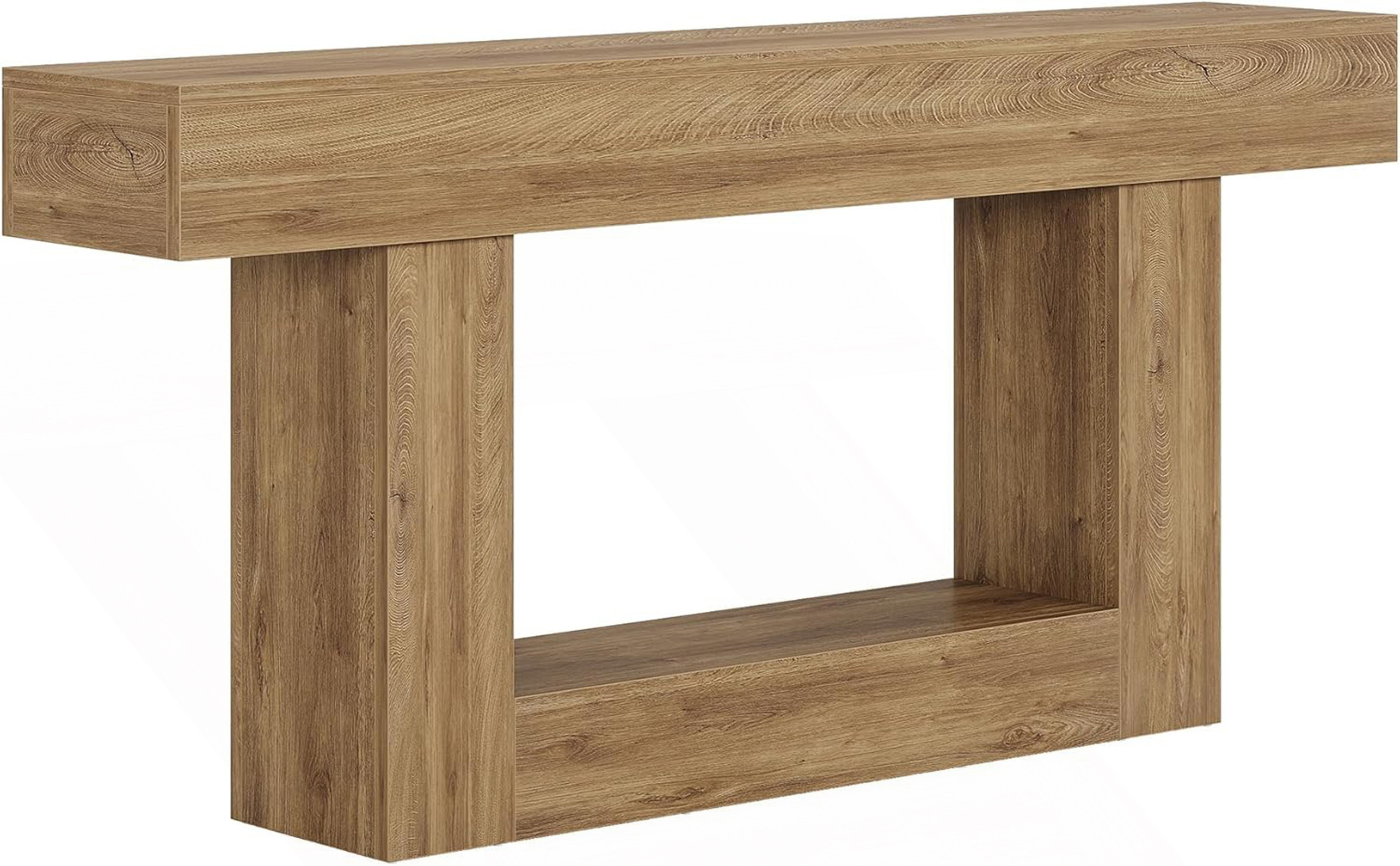 August Grove® Rustic Farmhouse Console Table With U-Shaped Base | Wayfair