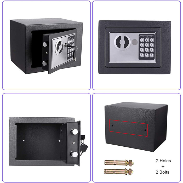 Homdox Fireproof Security Box Safe Lock Boxes Wall-Anchoring Digital ...