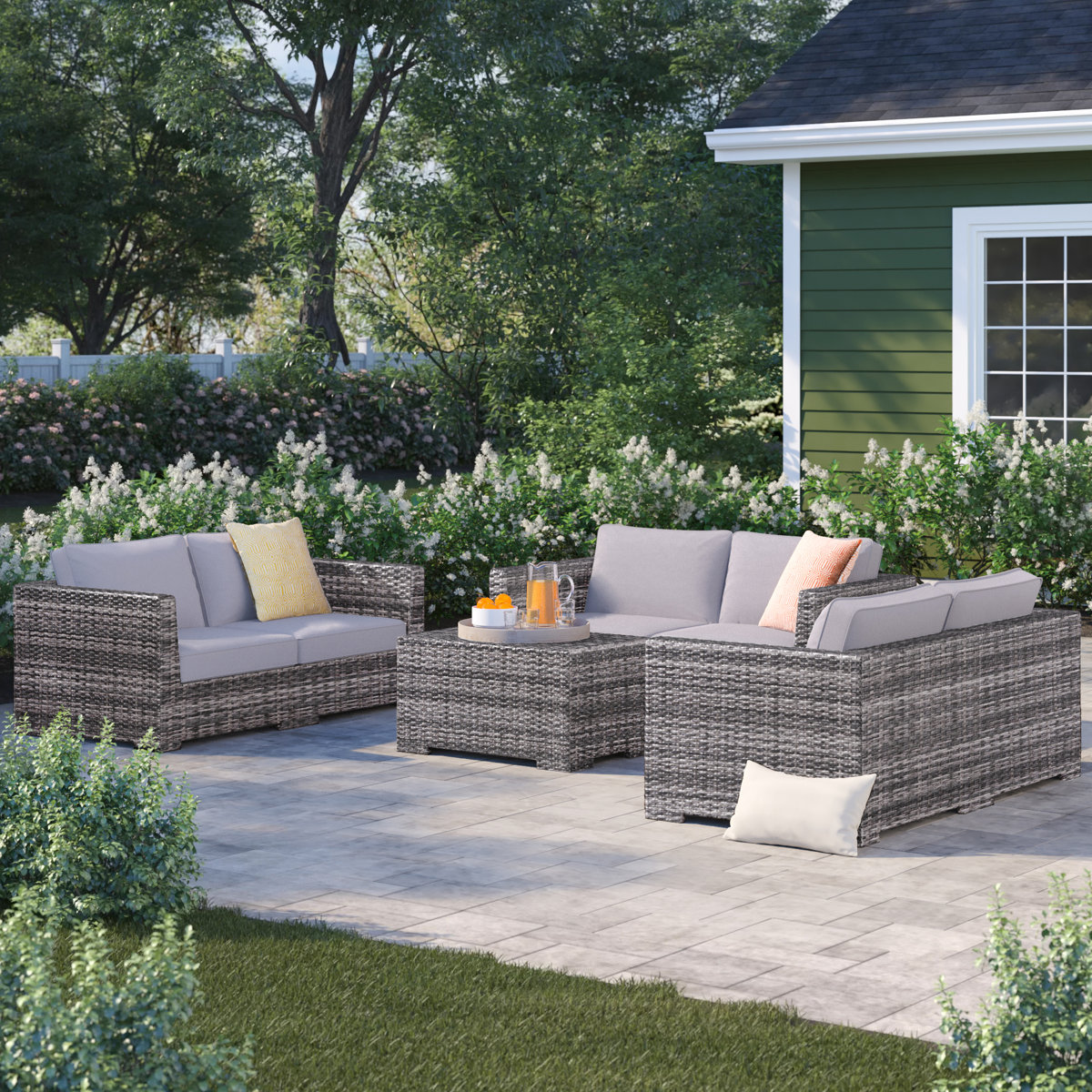 Birch Lane™ Carbary Wicker Fully Assembled 6 - Person Seating Group ...