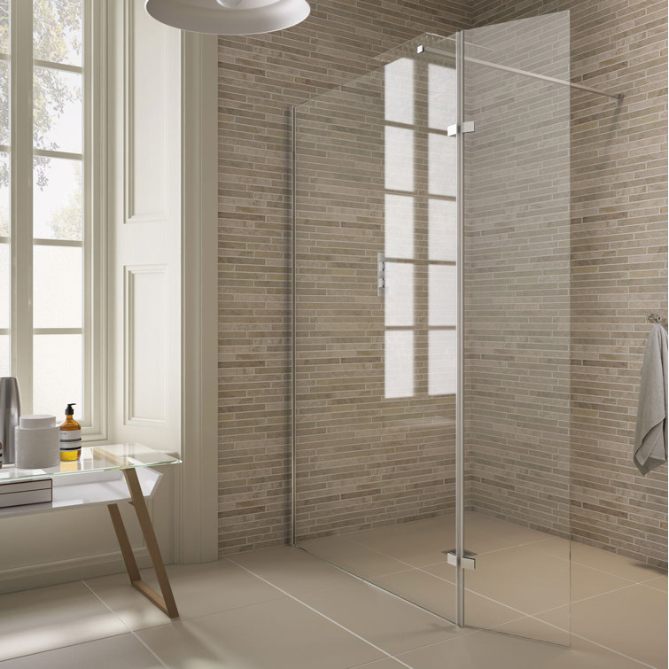 WhiteStone 2000mm H Hinged Frameless Wet Room Glass Screens with Clear ...