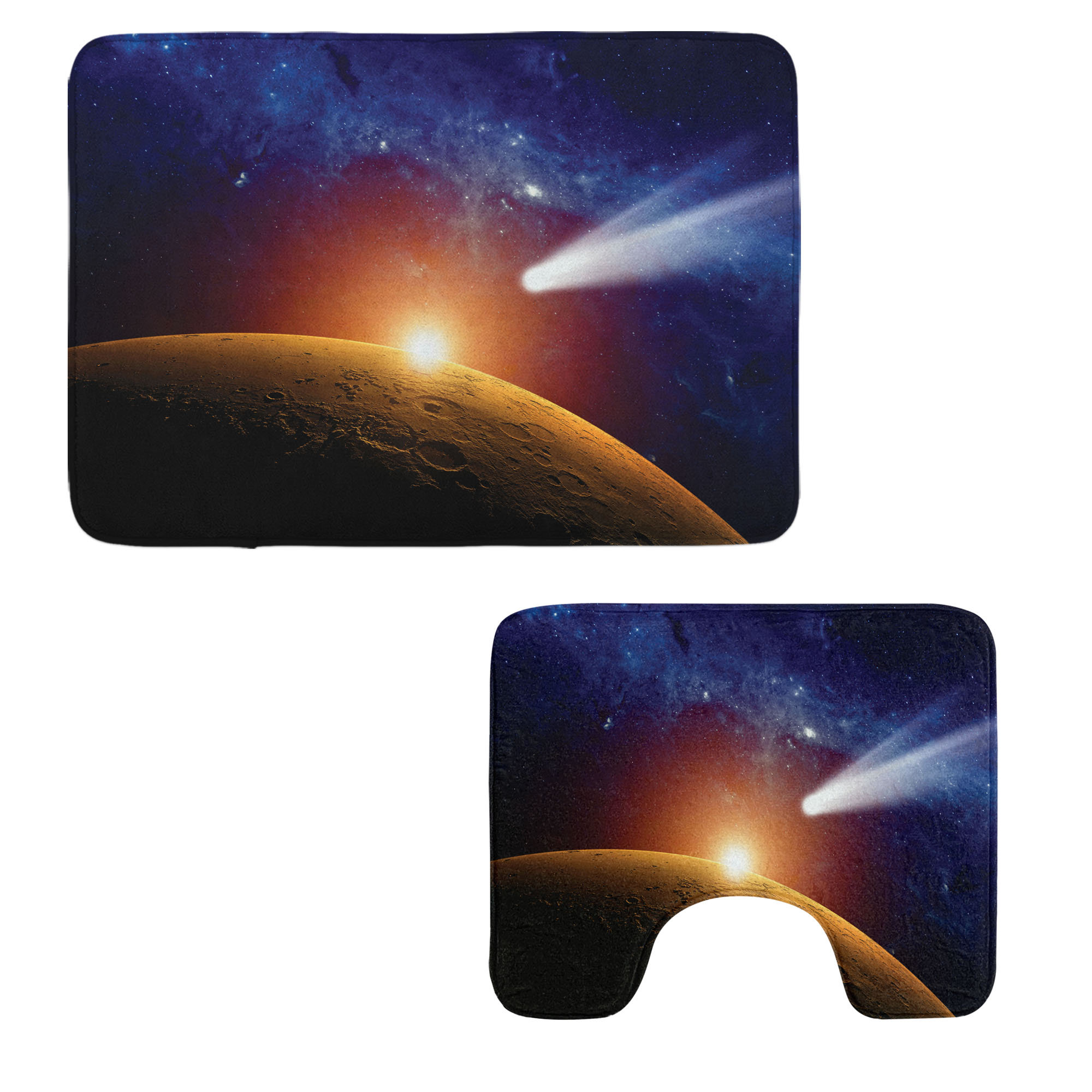East Urban Home Outer Space Bathroom Rug Set 2 Pieces Rectangle ...