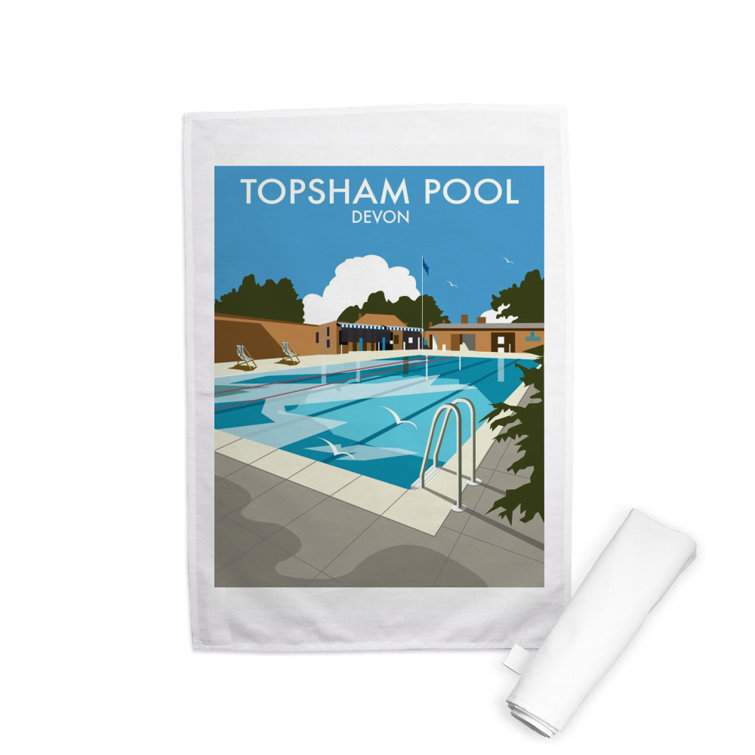Happy Larry Topsham Pool, Devon Tea Towel | Wayfair.co.uk