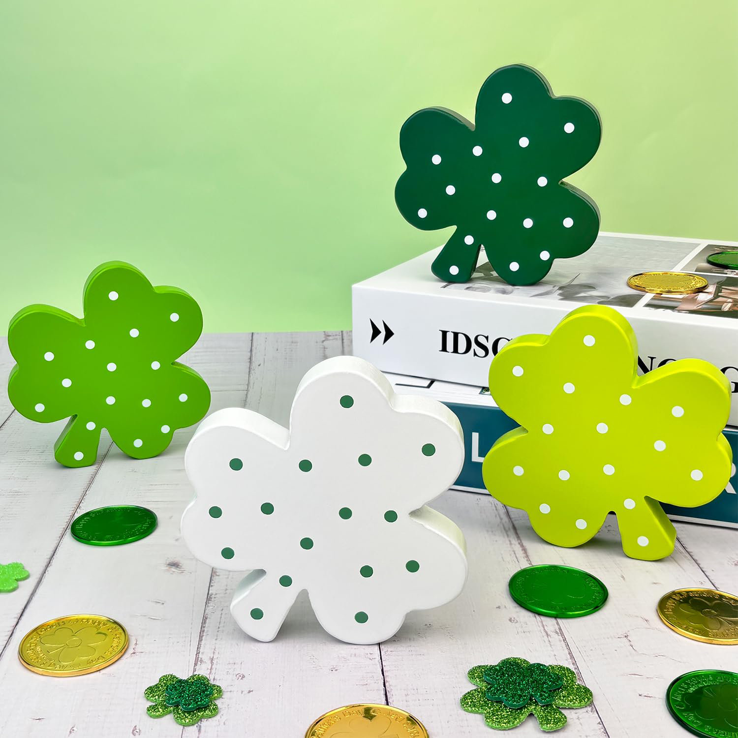 Ophelia & Co. 4 PCS St. Patrick’s Day Shamrock Wooden Decor, Irish ...