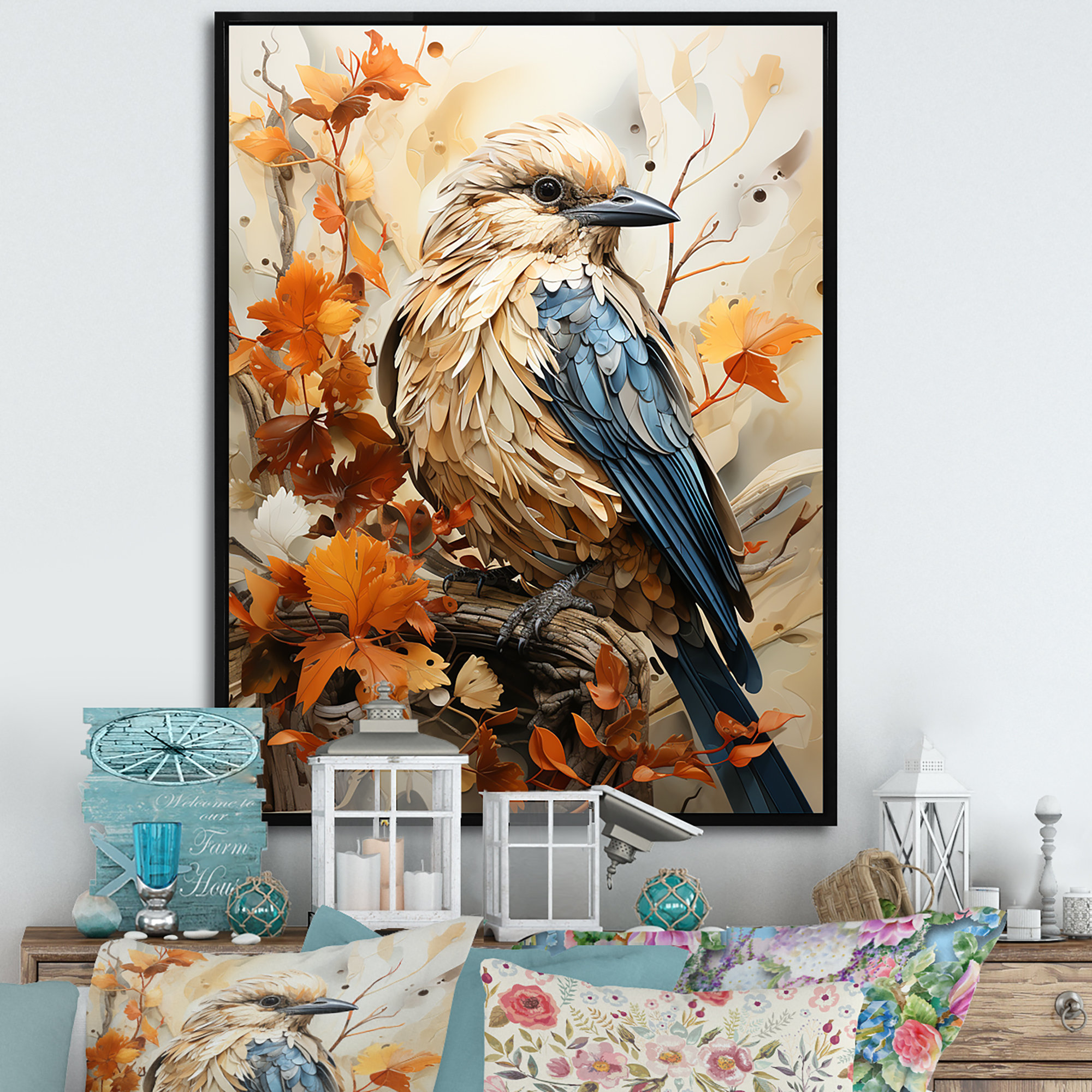 Design Art Bird Avian Realism - Bird Canvas Art Print | Wayfair