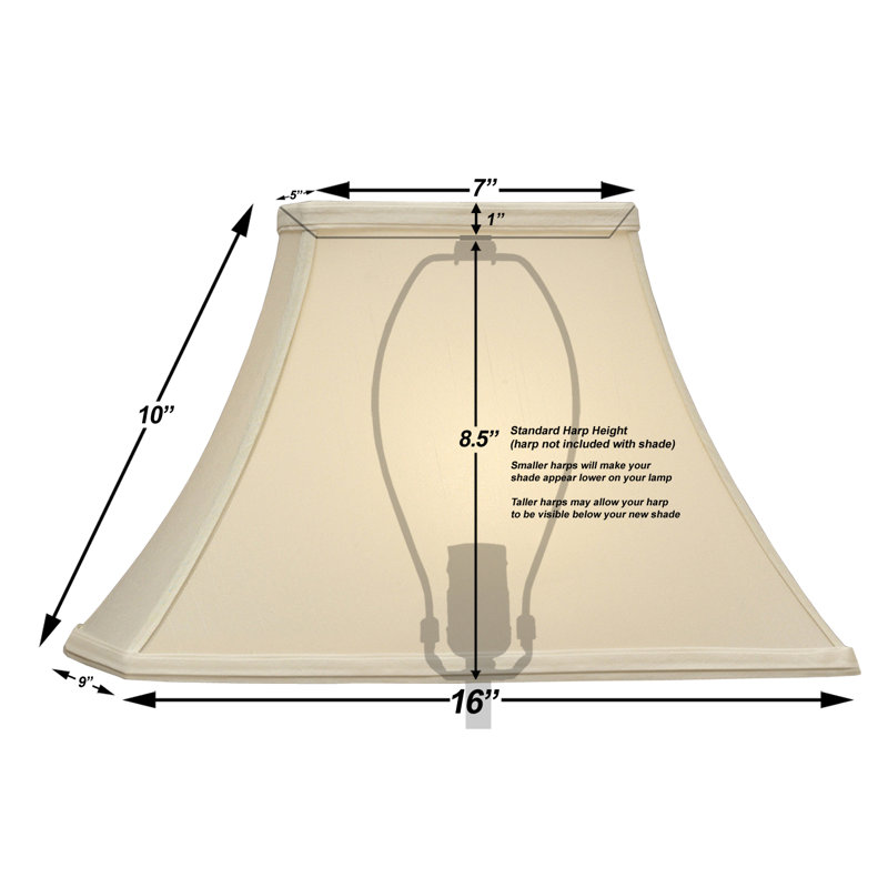 Medallion Lighting 9.5" H x 9" W Silk/Shantung Rectangular Lamp Shade ...