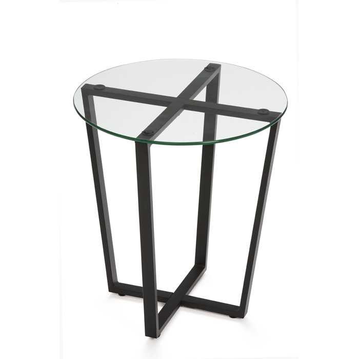 Ebern Designs Lexy Glass Top End Table & Reviews | Wayfair