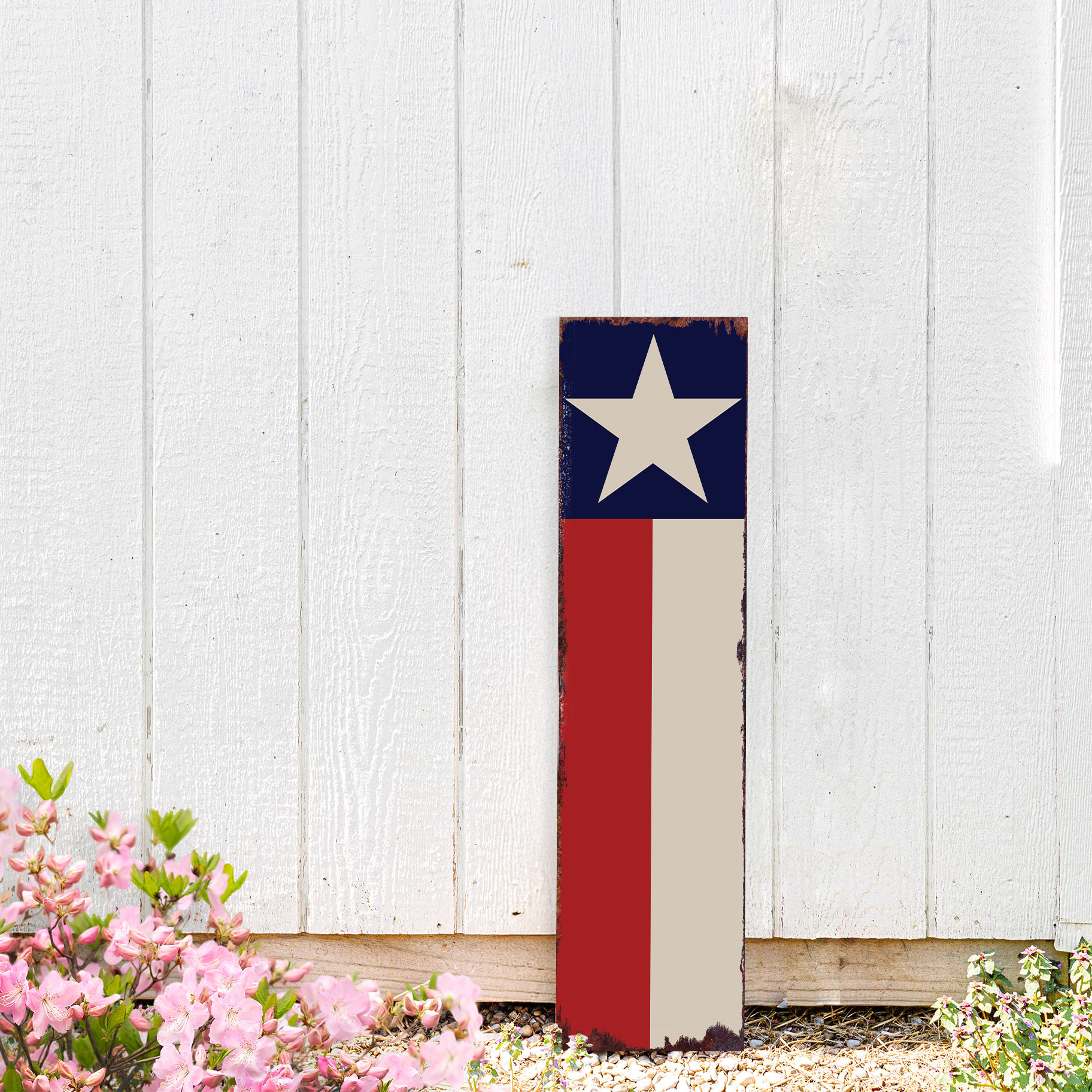 The Holiday Aisle® 48in 4th of July Texas Flag Porch Sign | Vertical ...