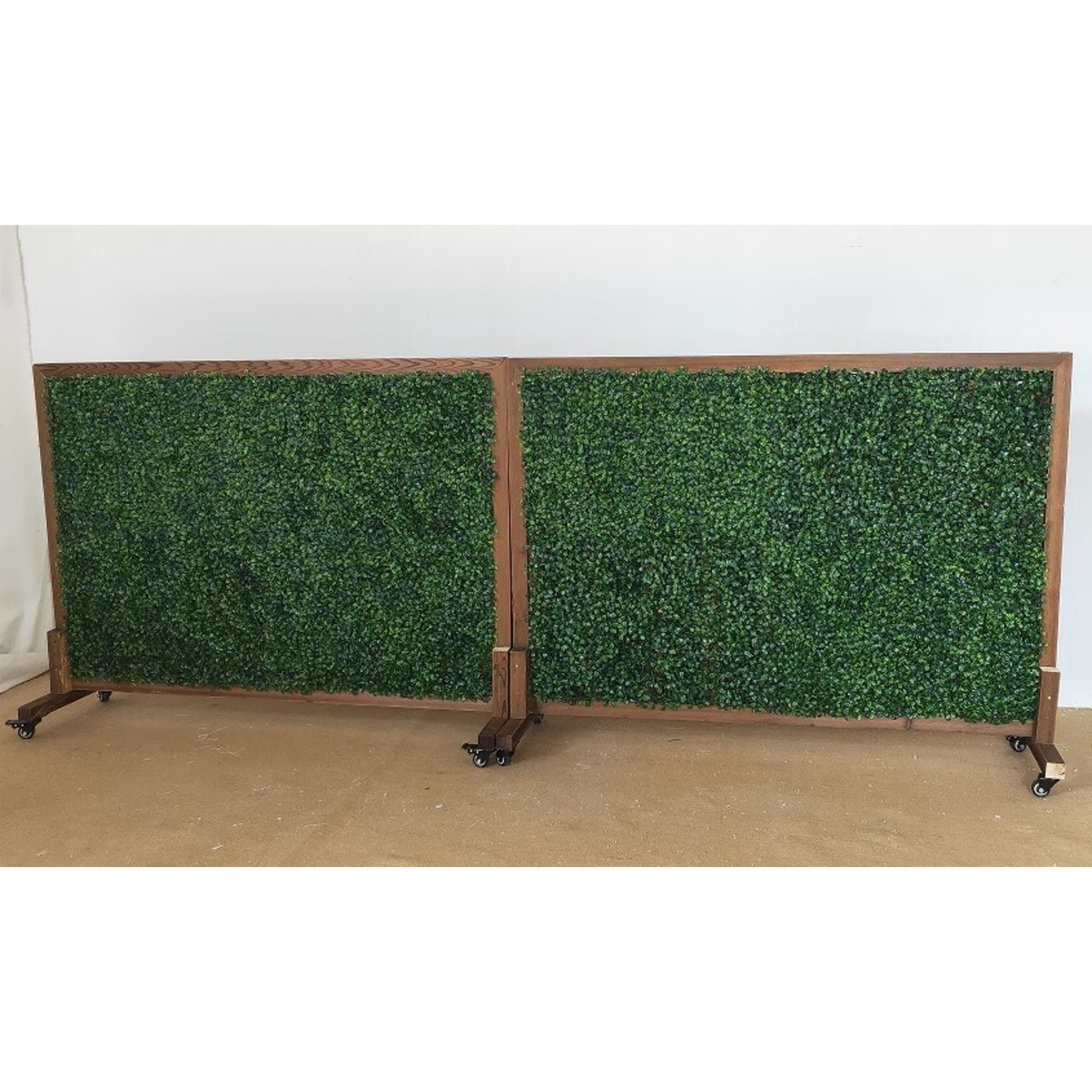 e-Joy 51" x 39" Artificial Boxwood Hedge Wood Divider Panel w/ Lockable ...