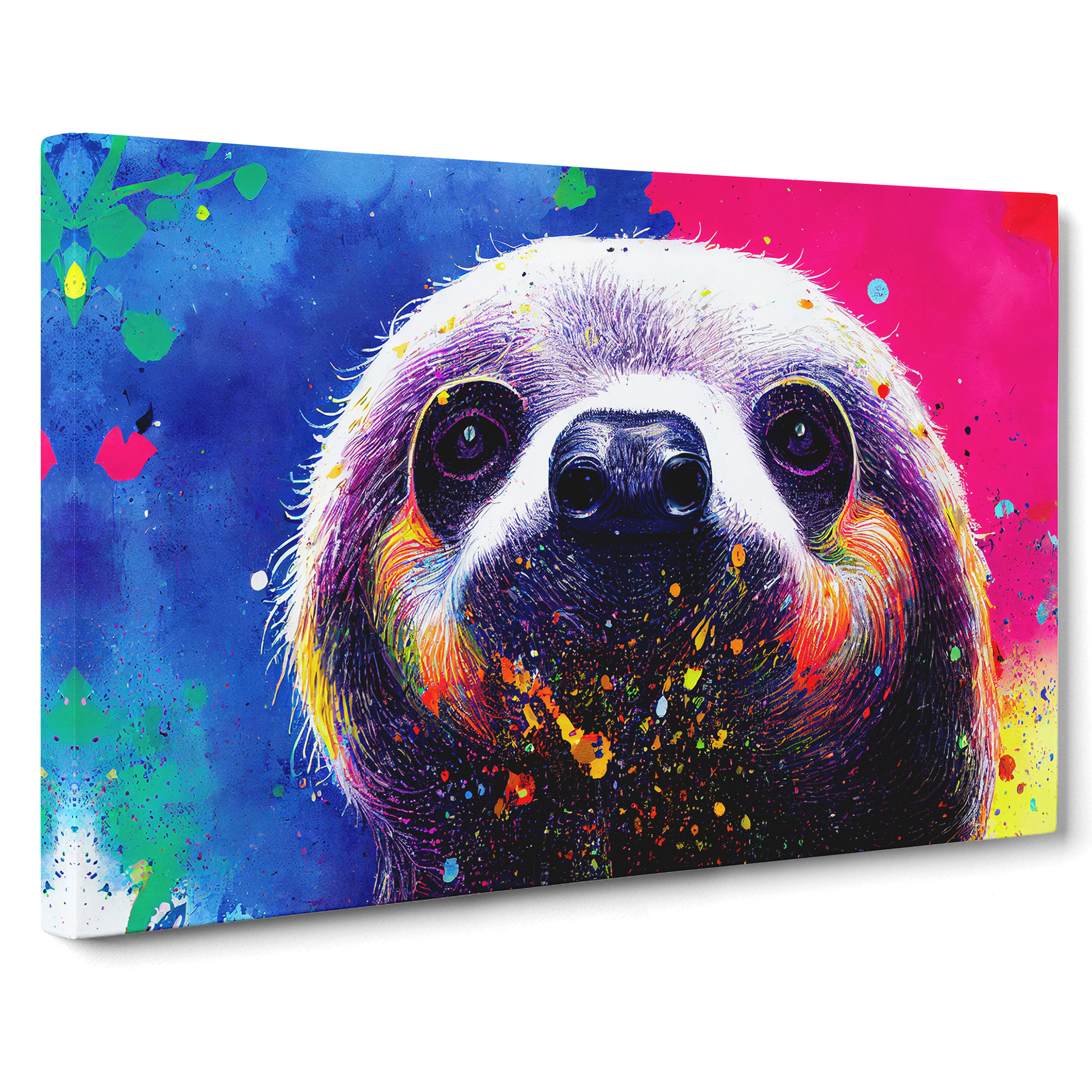 Latitude Vive Sloth Splash Vol.2 Abstract - Wrapped Canvas Graphic Art ...