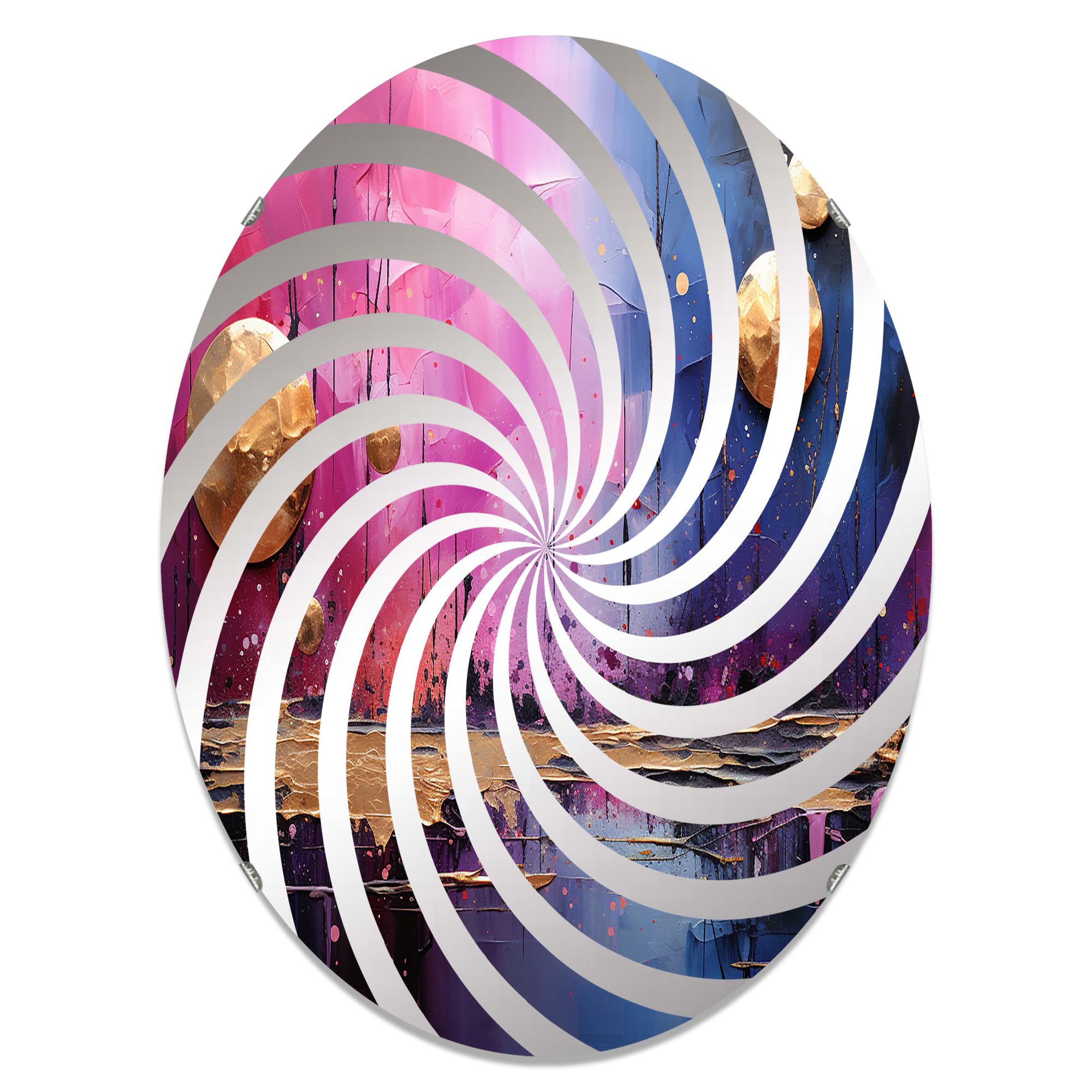 Design Art Cosmic Collage III - Vortex Decorative Mirror Oval | Wayfair