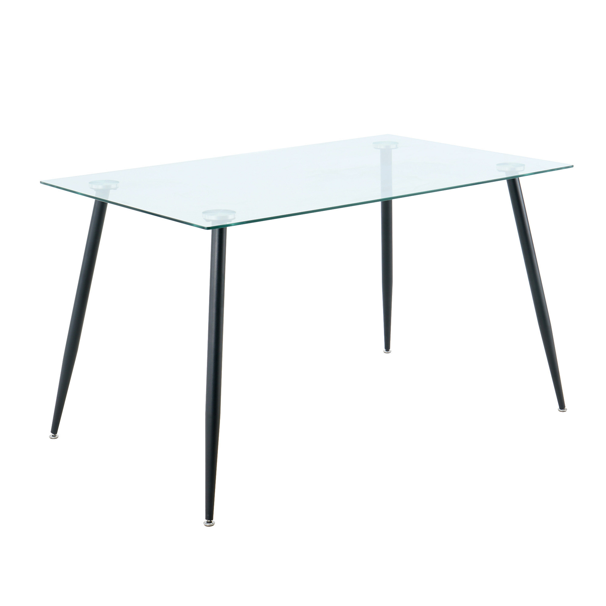 Wrought Studio™ Modern Kitchen Glass Dining Table 51" Rectangular ...