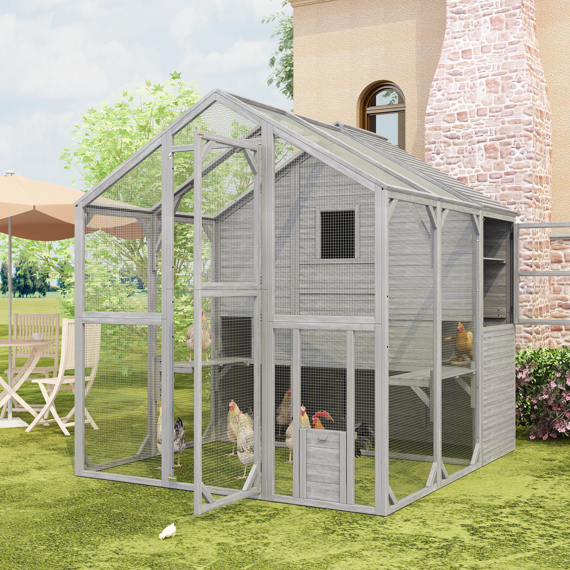 Tucker Murphy Pet™ Derl 33.527 Square Feet with Chicken Run 20 ...
