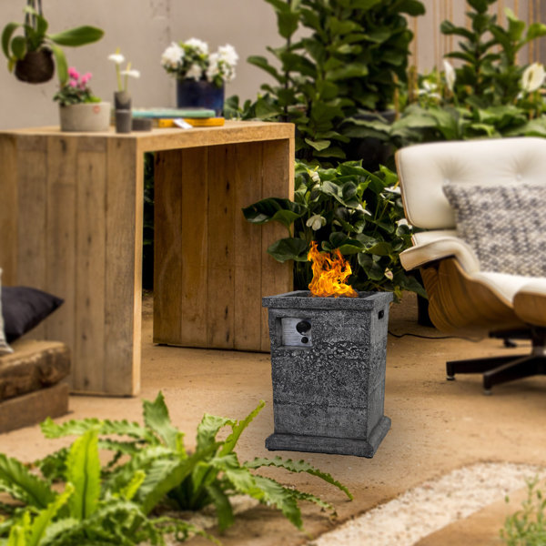 Steelside™ Drisko 25" H x 18" W Metal Propane Outdoor Fire Column | Wayfair