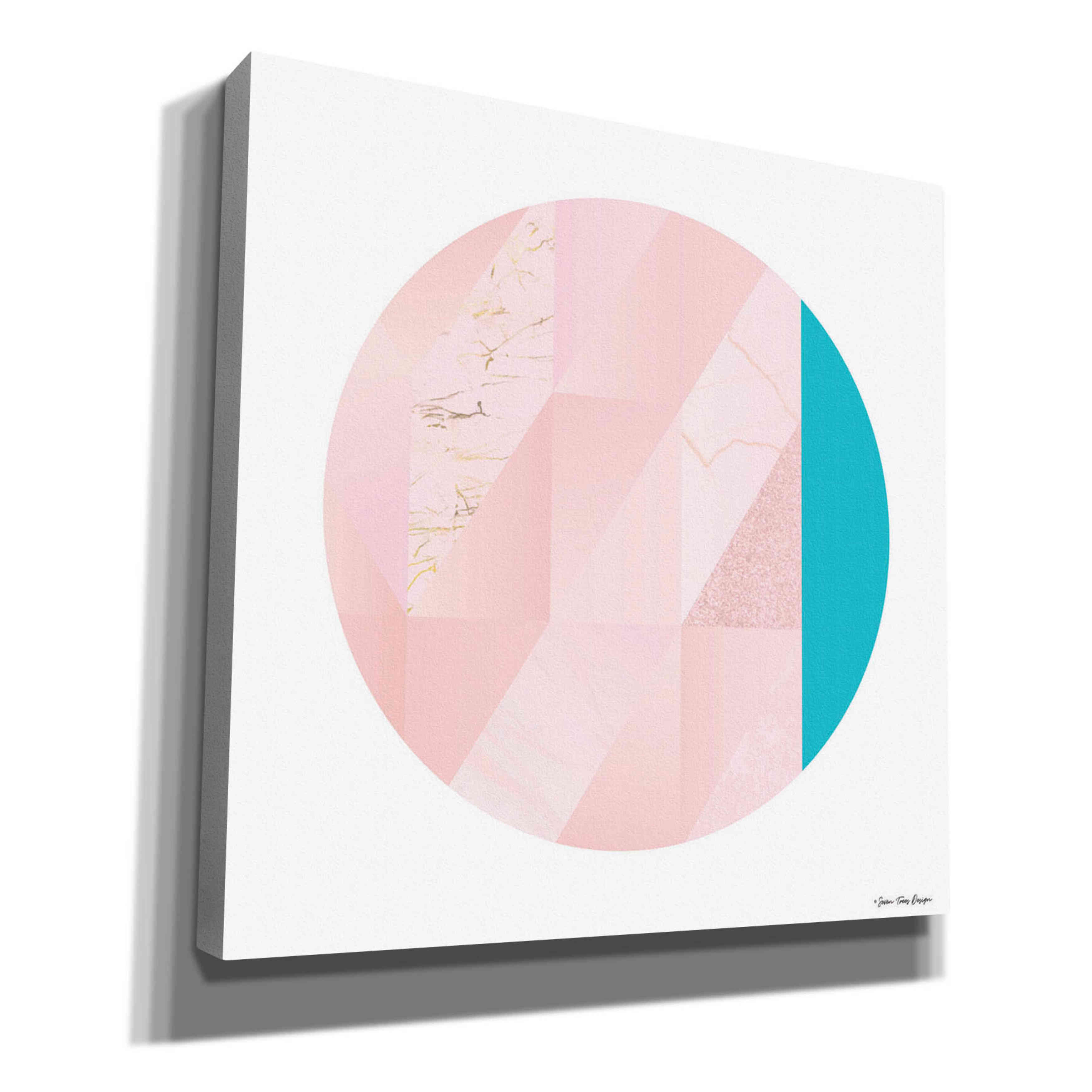 Trinx Pink Marble Circle II by Seven Trees Design - Wrapped Canvas ...