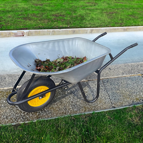 Dakota Fields Neo 120L Large Heavy Duty Solid Wheelbarrow Wheel Barrow ...