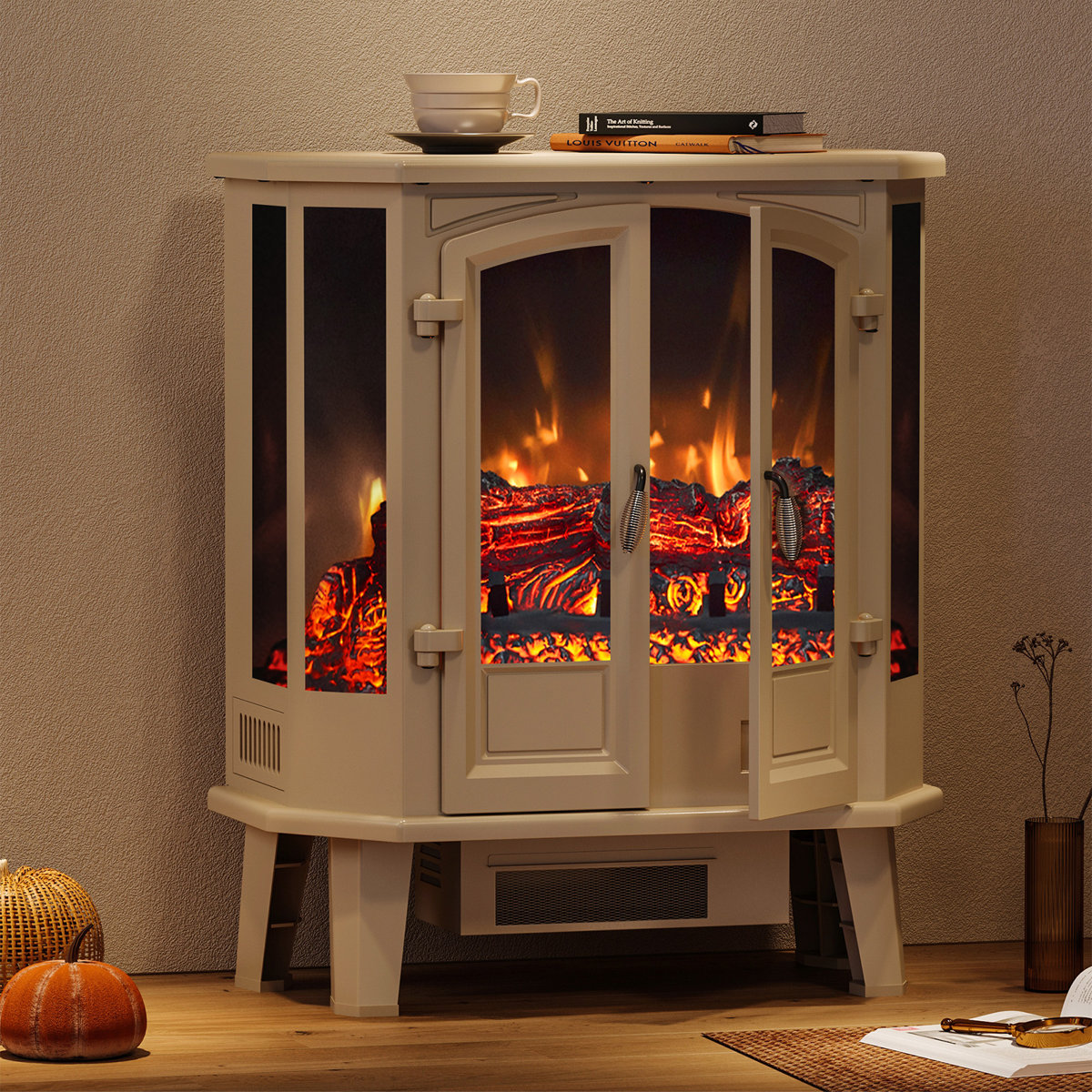 Winston Porter Maylee 25"W Infrared Electric Fireplace Heater ...