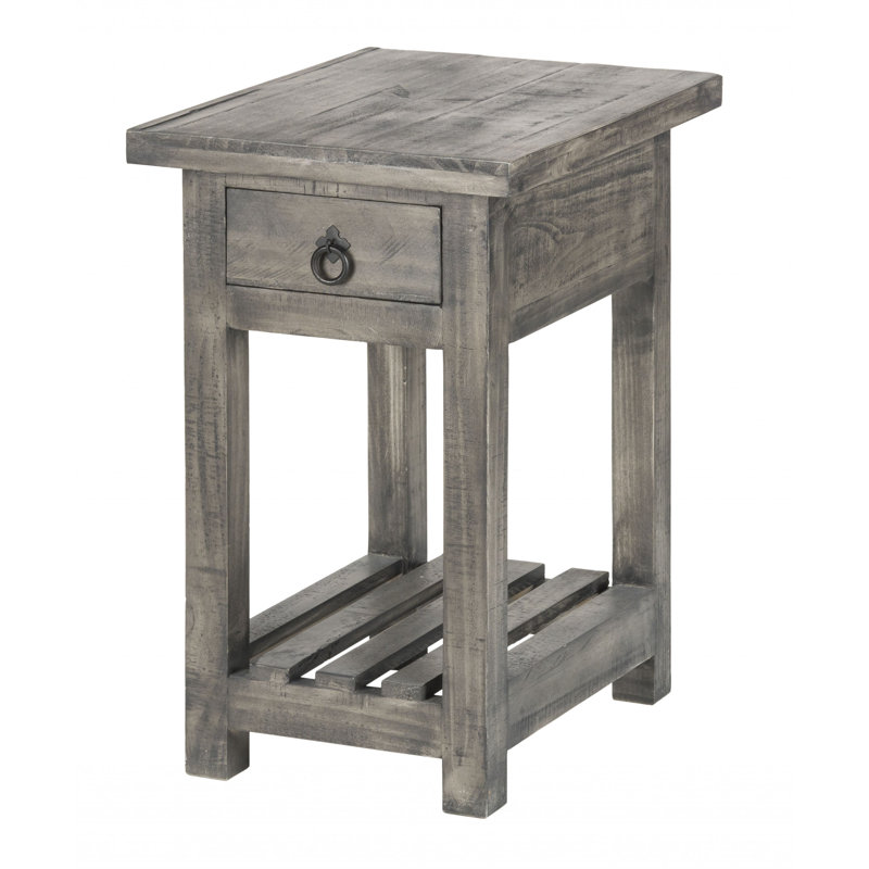 Longshore Tides Knauer 24'' Tall Solid Wood Floor Shelf End Table with ...