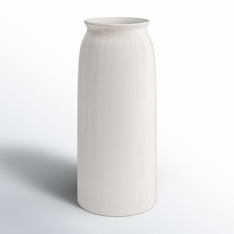 Birch Lane™ White Chic Accent Vase, Artisanal Texture Design & Reviews ...