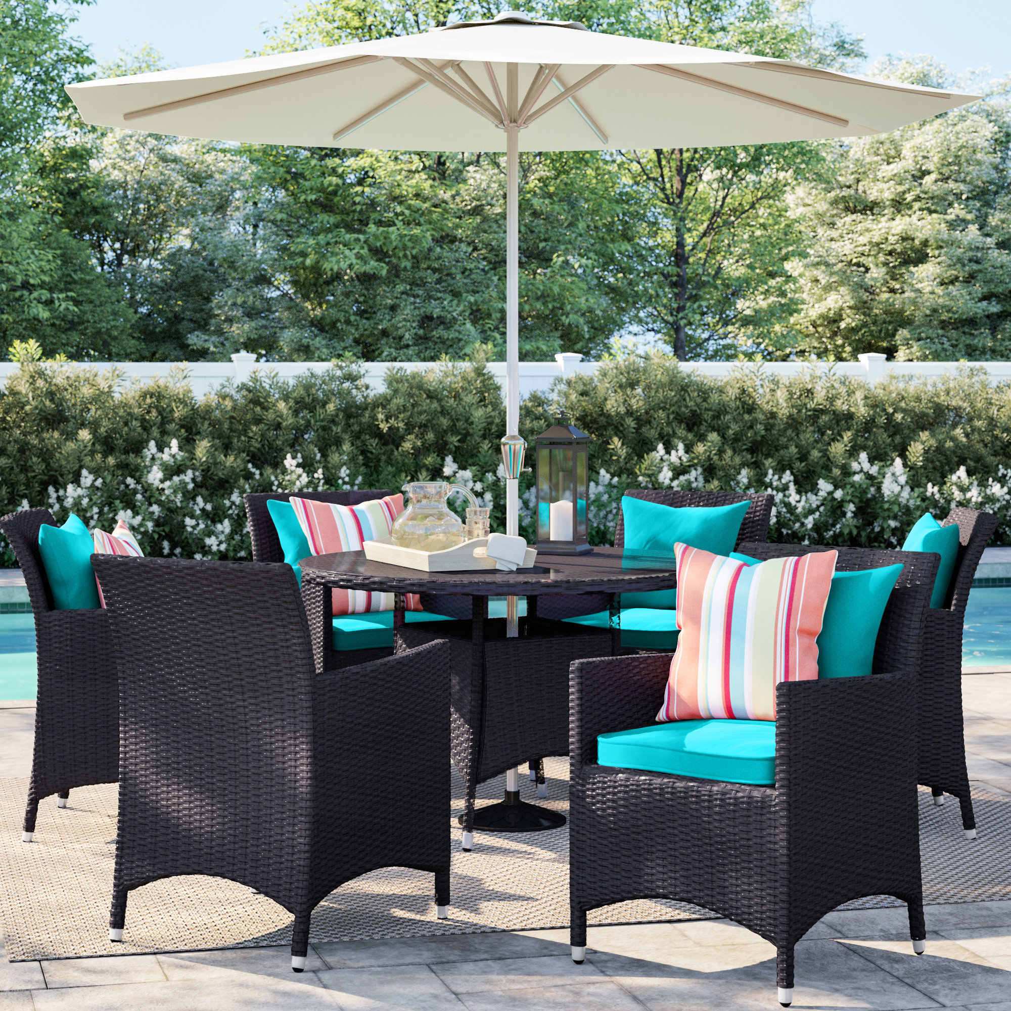 Freeport Park® Gather 8 Piece Outdoor Patio Dining Set & Reviews | Wayfair
