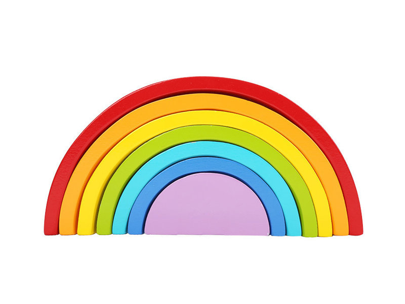 Fixturedisplays® Wooden Rainbow Stacking Game Learning Toy Geometry ...